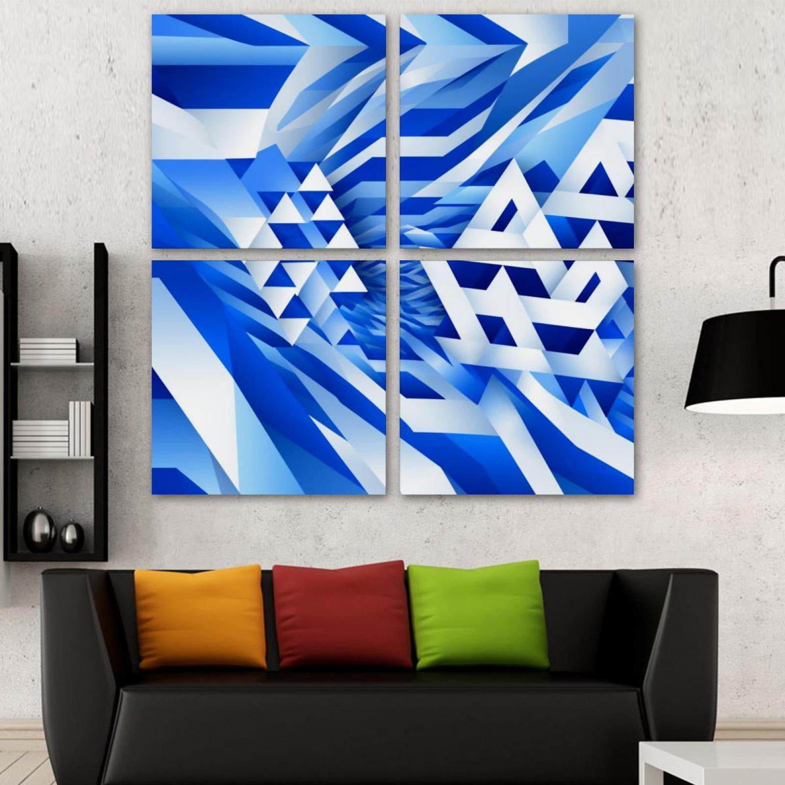 OWNSERIES Israeli Flag Pattern Pattern 4PC Frameless Canvas Wall Art ...