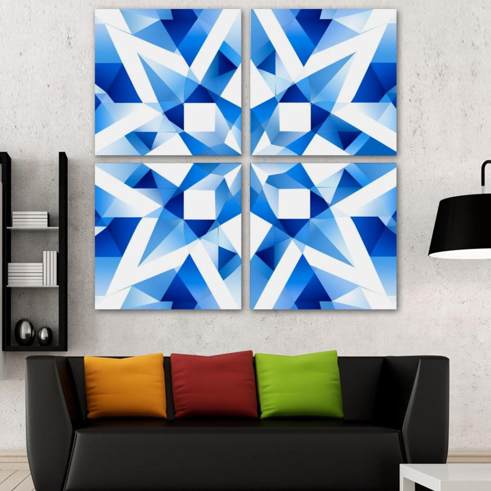 OWNSERIES Israeli Flag Pattern Pattern 4PC Frameless Canvas Wall Art ...