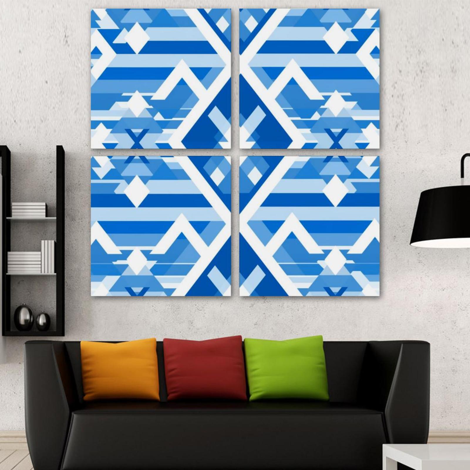 OWNSERIES Israeli Flag Pattern Pattern 4PC Frameless Canvas Wall Art ...