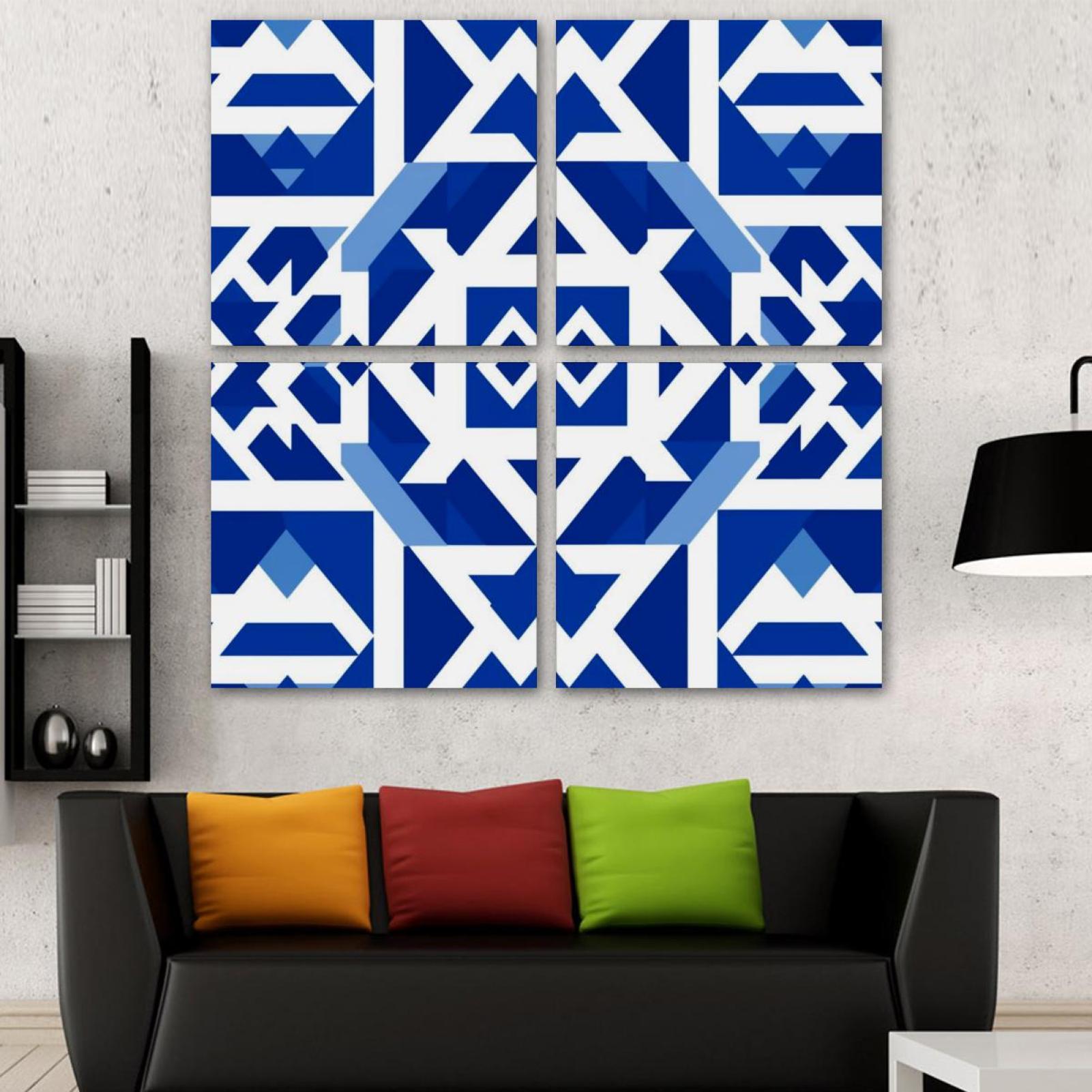 OWNSERIES Israeli Flag Pattern Pattern 4PC Frameless Canvas Wall Art ...