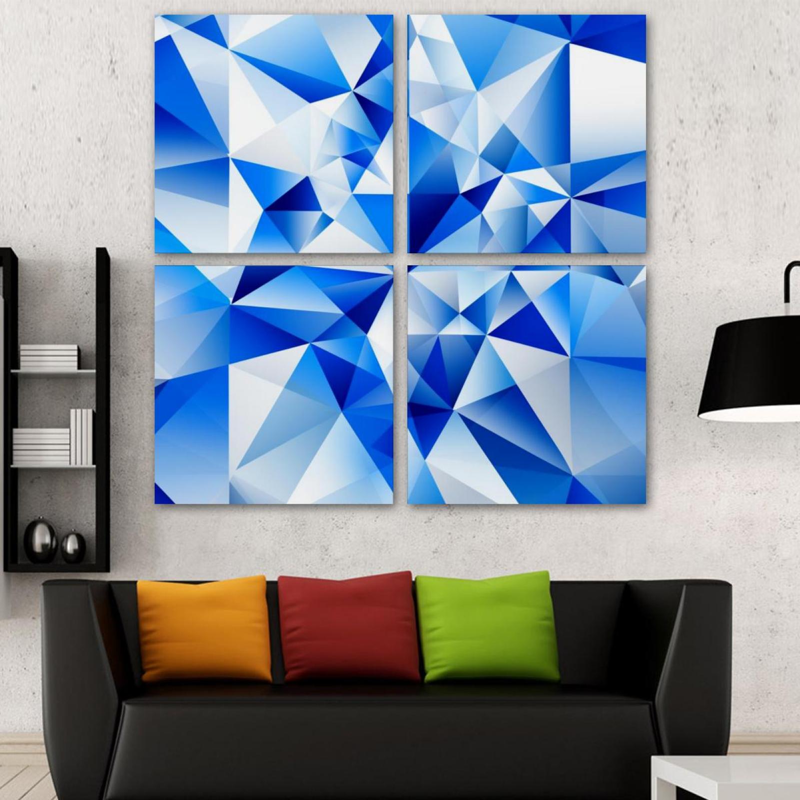 OWNSERIES Israeli Flag Pattern Pattern 4PC Frameless Canvas Wall Art ...