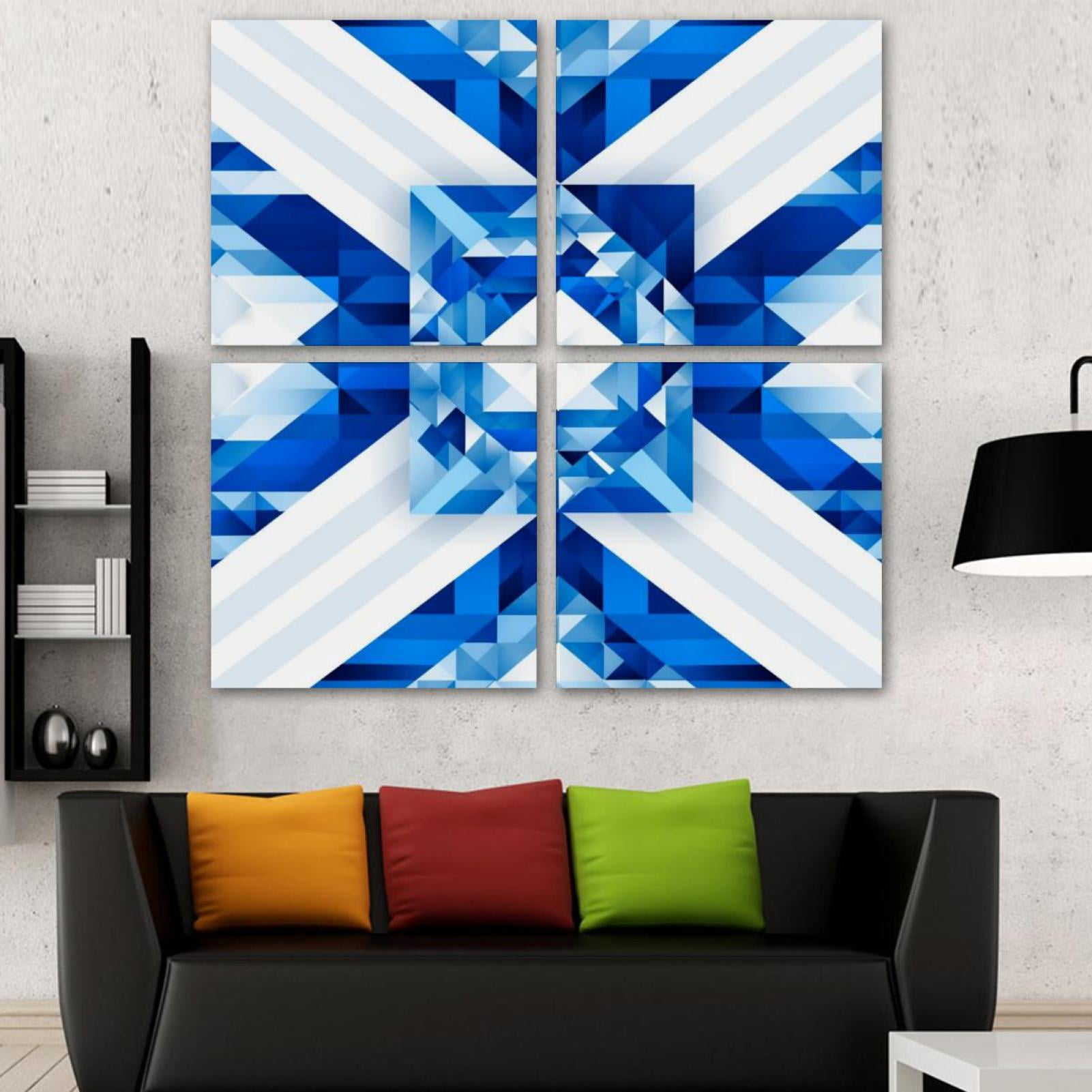 OWNSERIES Israeli Flag Pattern Pattern 4PC Frameless Canvas Wall Art ...