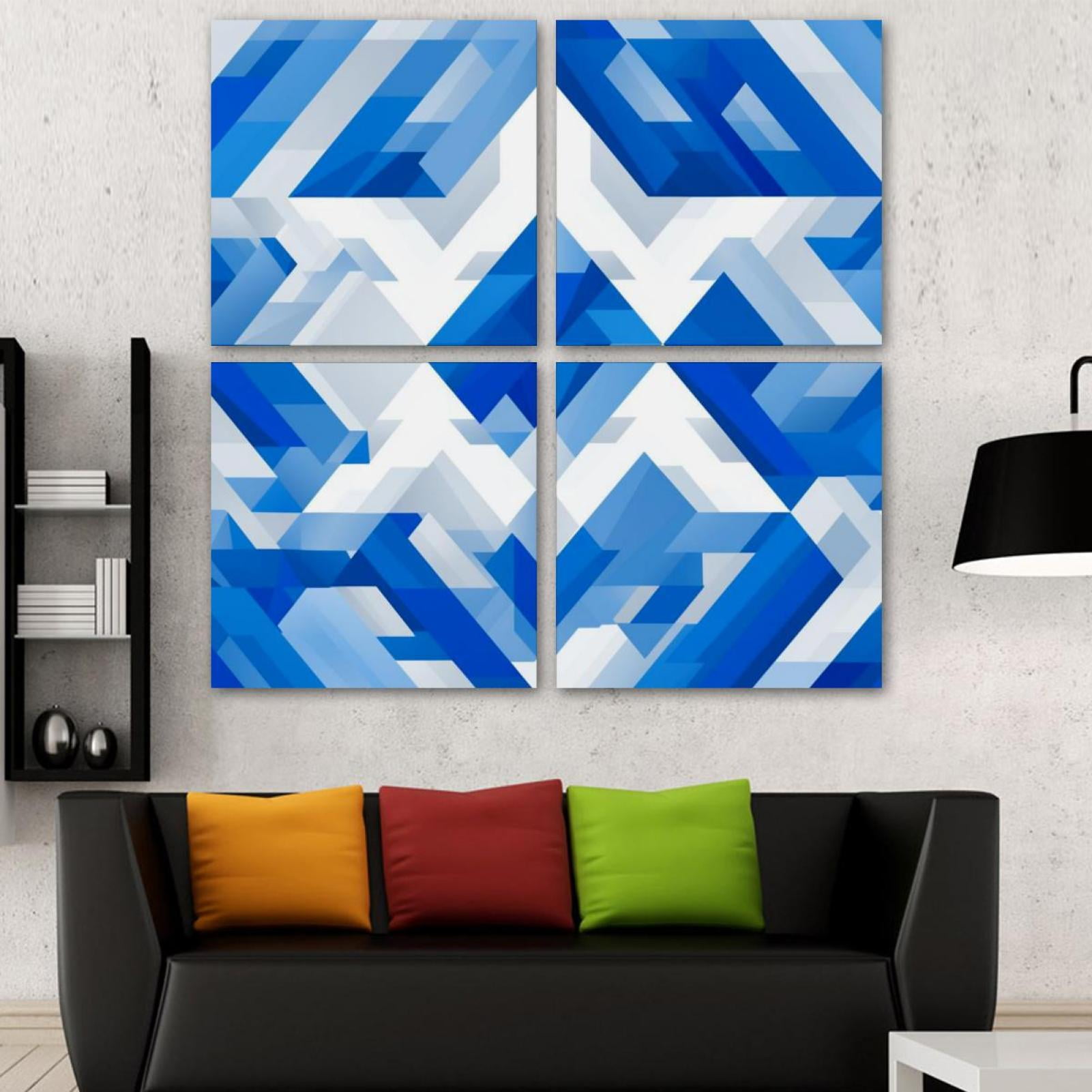 OWNSERIES Israeli Flag Pattern Pattern 4PC Frameless Canvas Wall Art ...