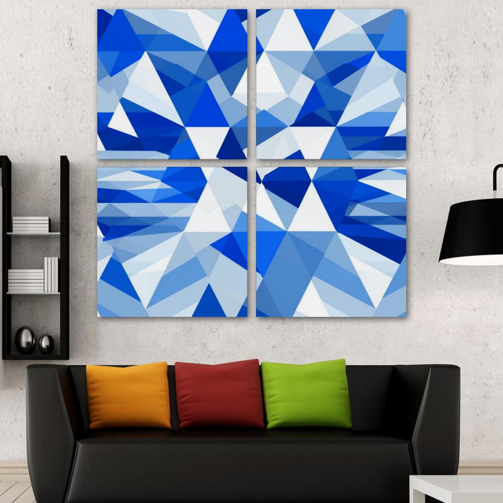 OWNSERIES Israeli Flag Pattern Pattern 4PC Frameless Canvas Wall Art ...