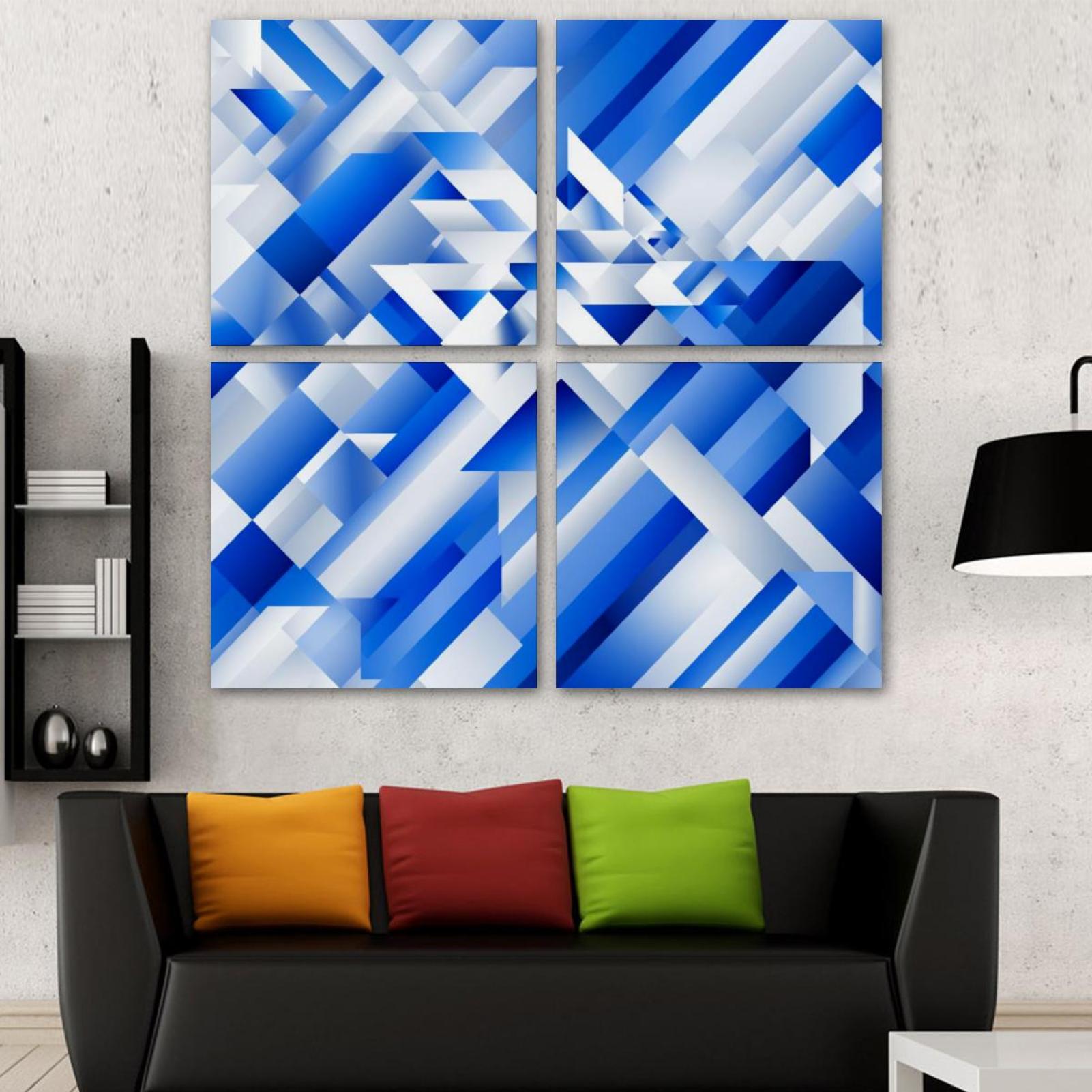 OWNSERIES Israeli Flag Pattern Pattern 4PC Frameless Canvas Wall Art ...