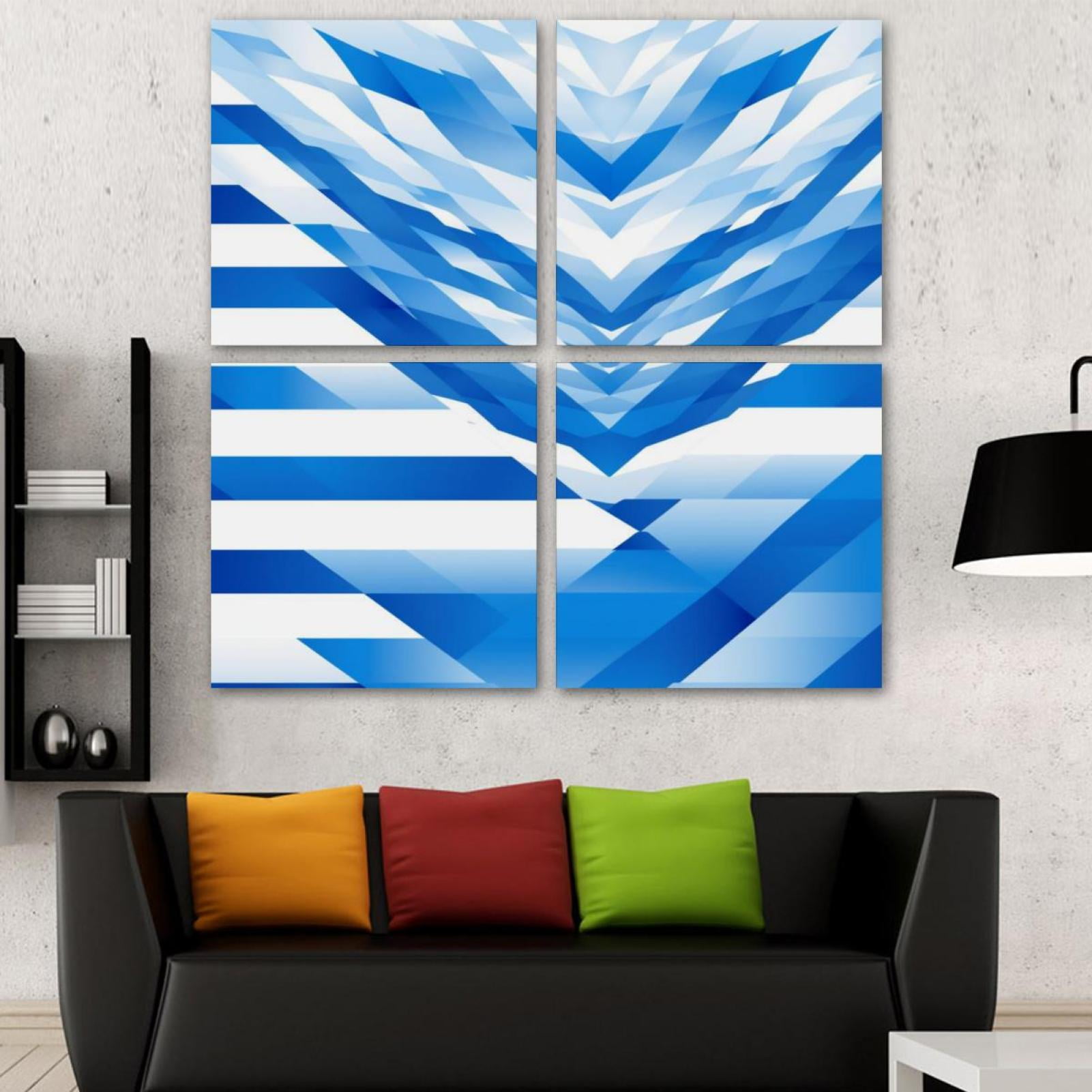 OWNSERIES Israeli Flag Pattern Pattern 4PC Frameless Canvas Wall Art ...
