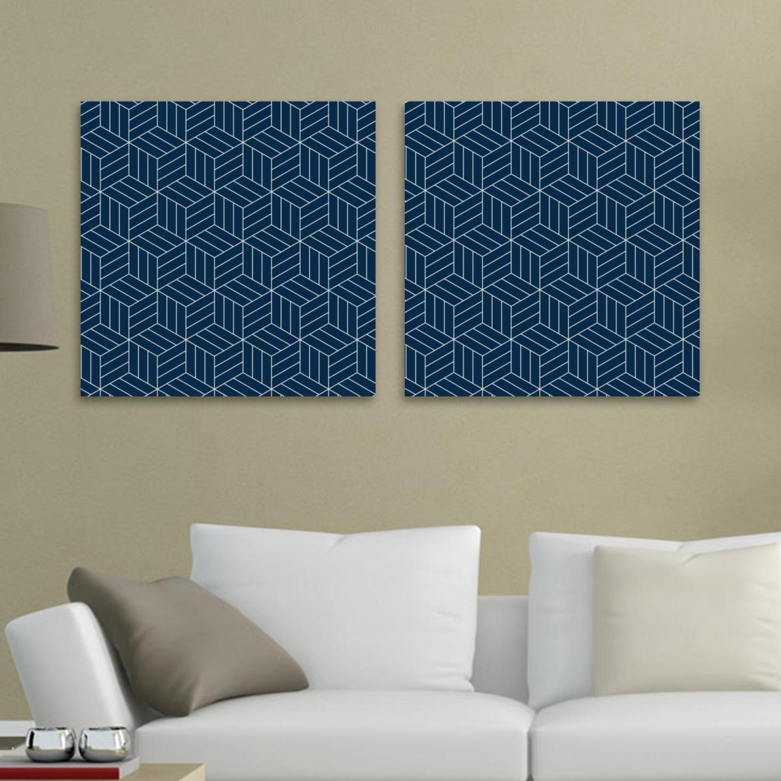OWNSERIES Japanese Inspired Geometric Pattern-01 Pattern 2PC Canvas ...