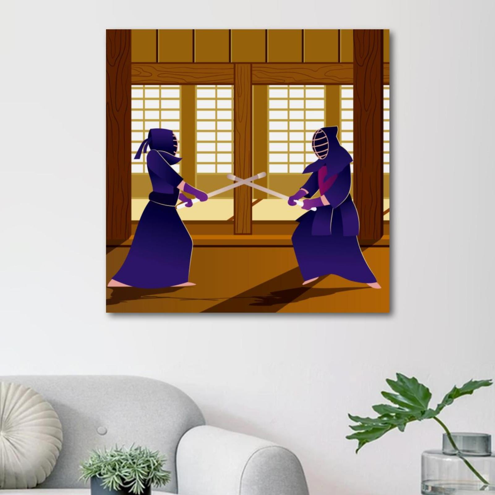 OWNSERIES Japanese Kendo Dojo Pattern Canvas Wall Art Paintings for ...