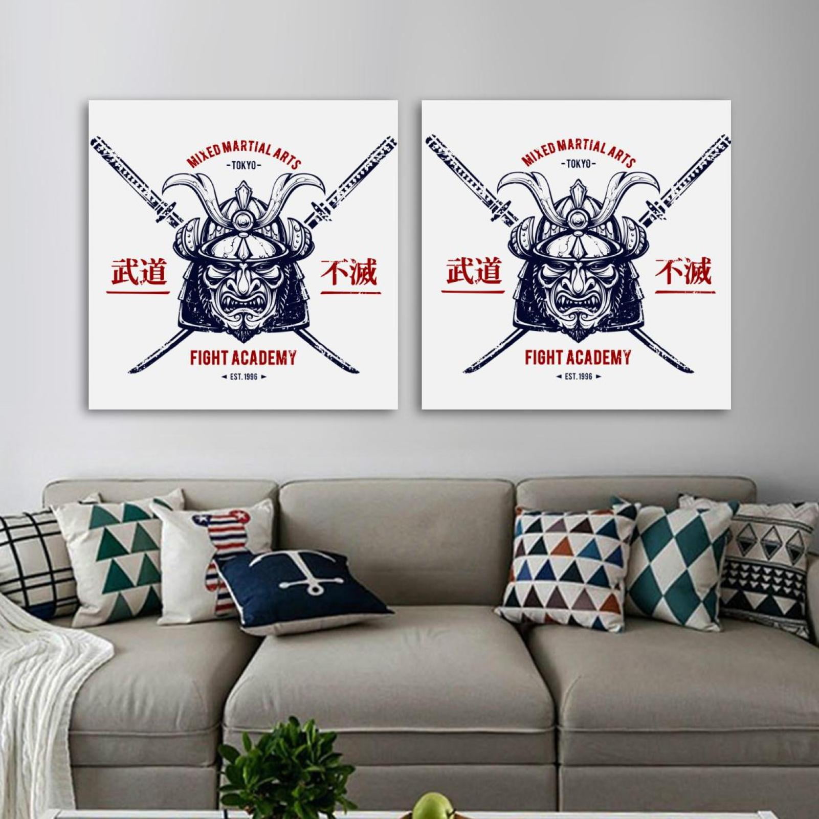 OWNSERIES Japanese Samurai Pattern 2PC Canvas Wall Art Paintings for ...