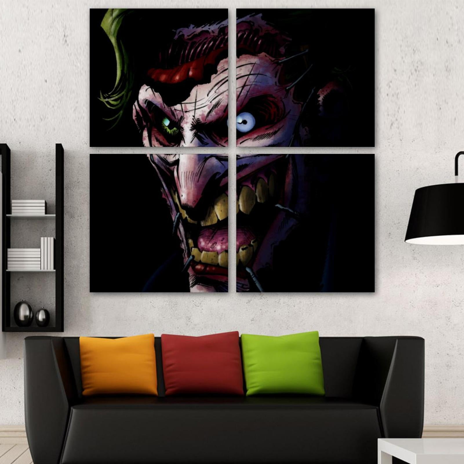 OWNSERIES Joker Pattern 4PC Frameless Canvas Wall Art Paintings for ...