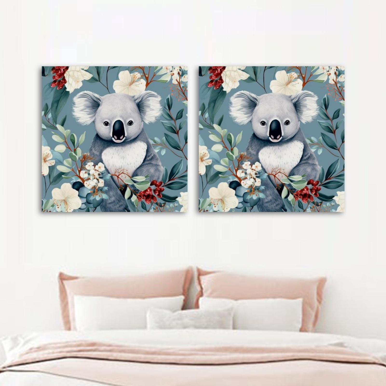 OWNSERIES Koala Pattern 2PC Canvas Wall Art Paintings for Living Room ...