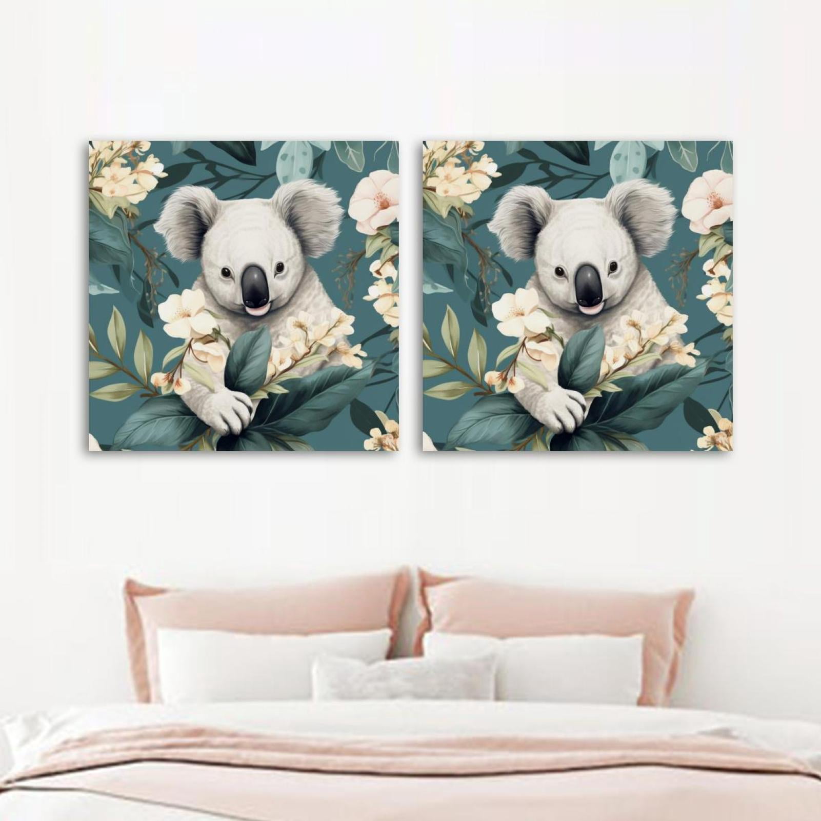 OWNSERIES Koala Pattern 2PC Canvas Wall Art Paintings for Living Room ...