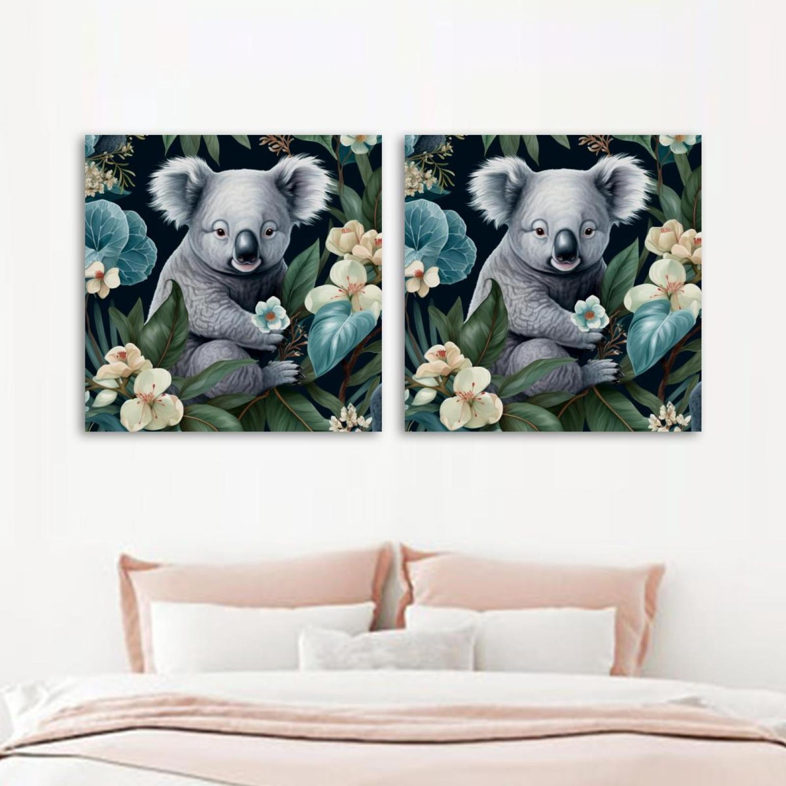 OWNSERIES Koala Pattern 2PC Canvas Wall Art Paintings for Living Room ...