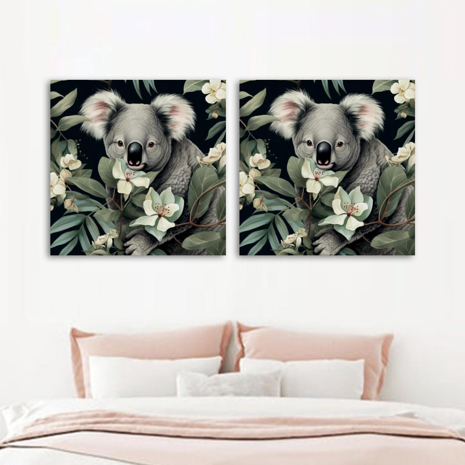 OWNSERIES Koala Pattern 2PC Canvas Wall Art Paintings for Living Room ...
