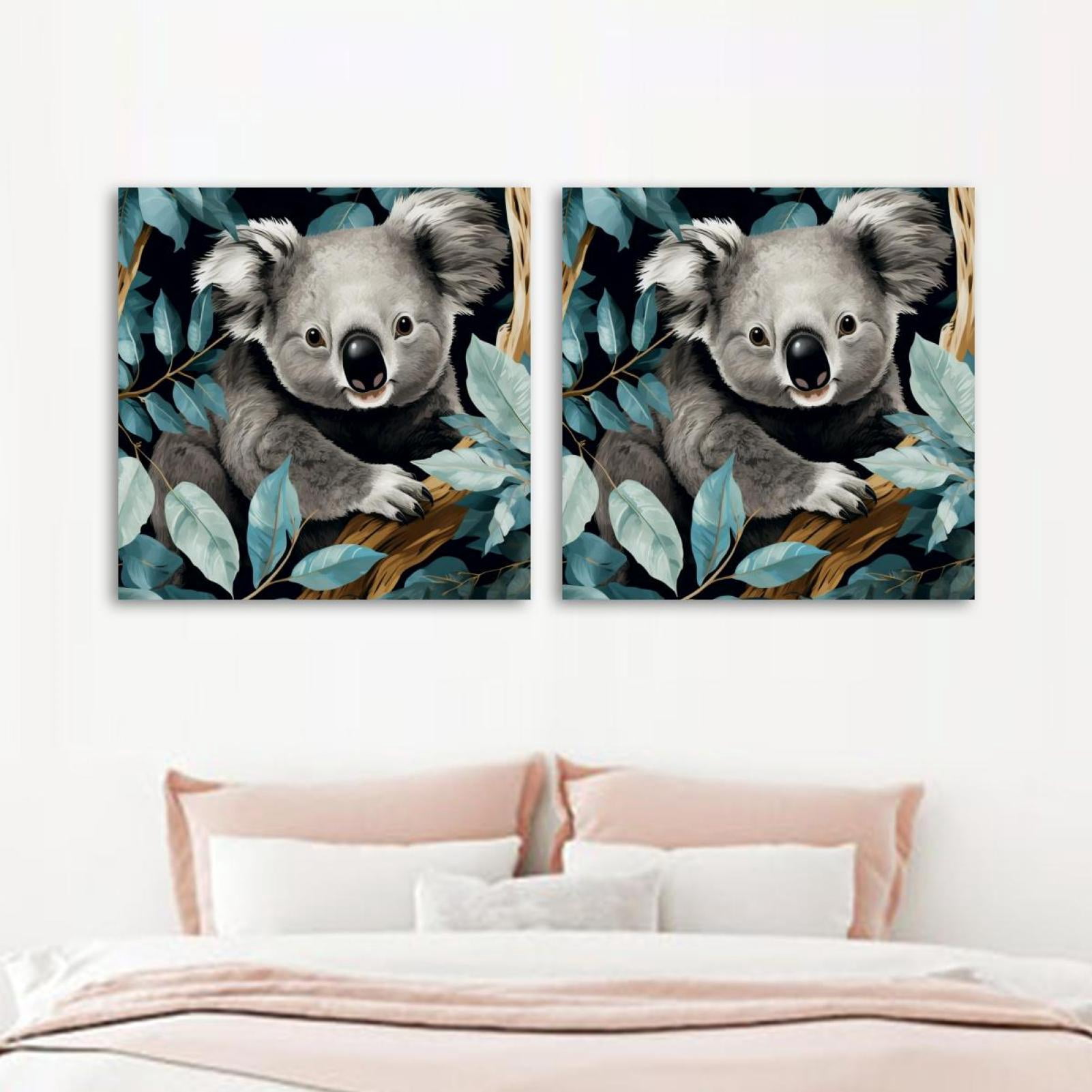 OWNSERIES Koala Pattern 2PC Canvas Wall Art Paintings for Living Room ...