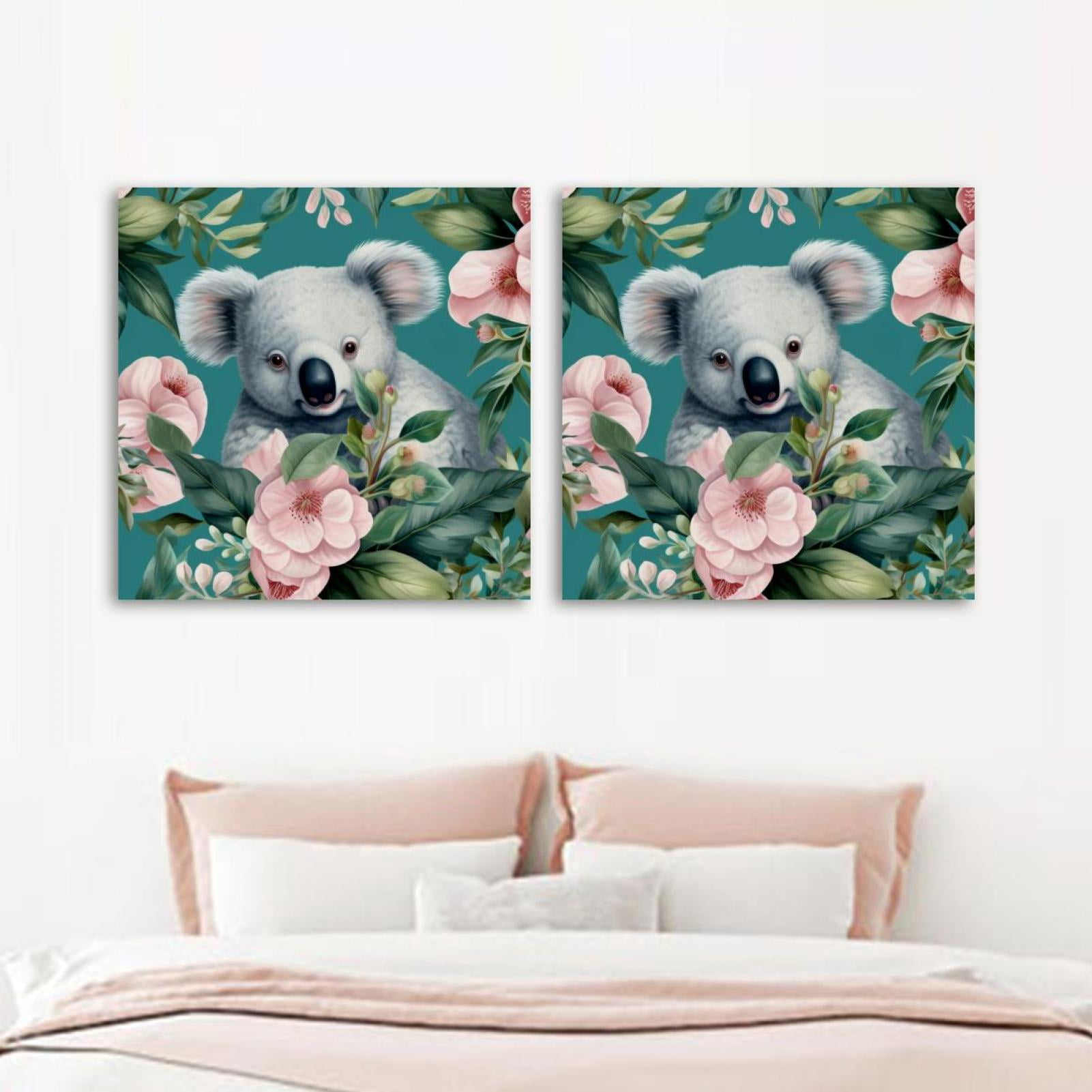 OWNSERIES Koala Pattern 2PC Canvas Wall Art Paintings for Living Room ...