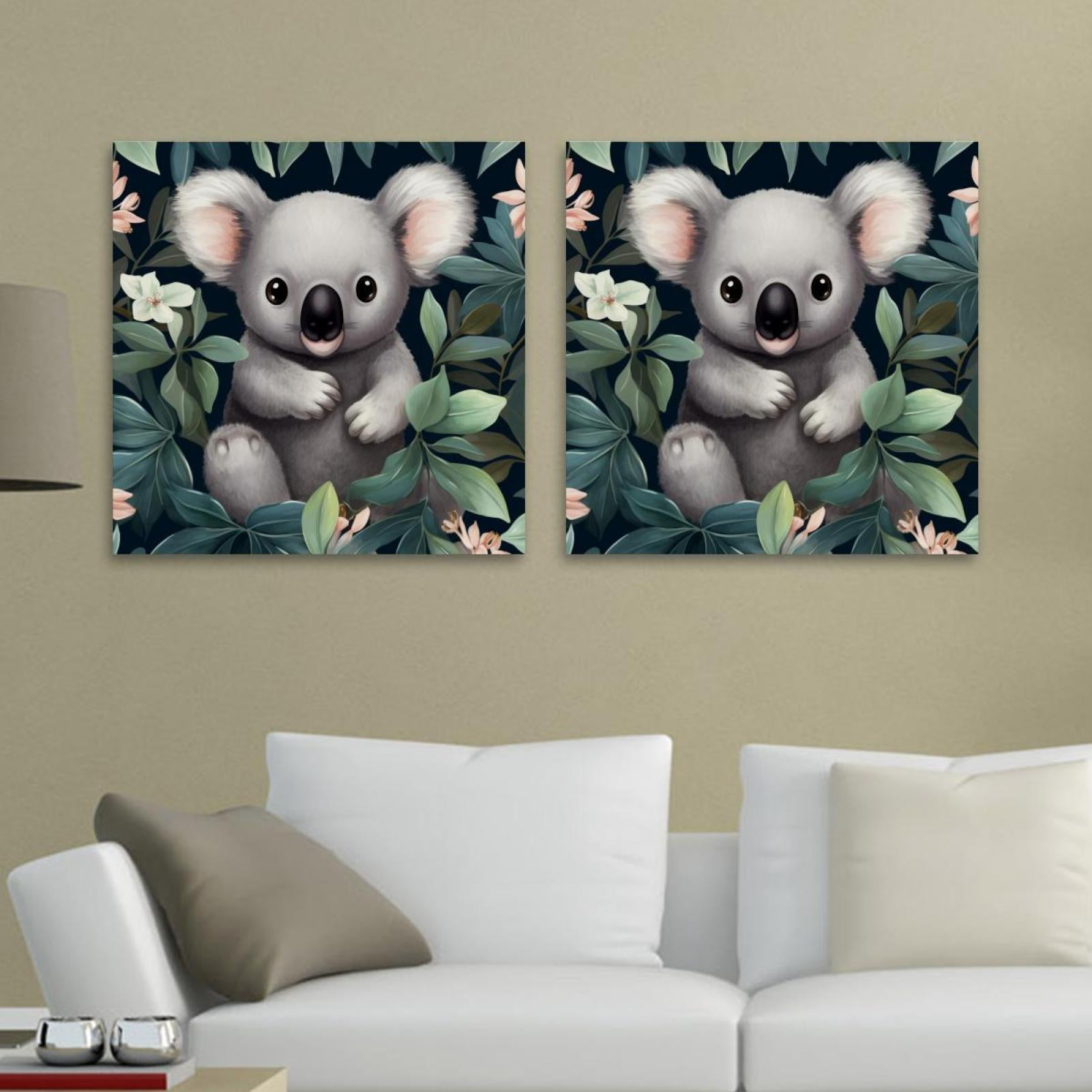 OWNSERIES Koala Pattern 2PC Canvas Wall Art Paintings for Living Room ...