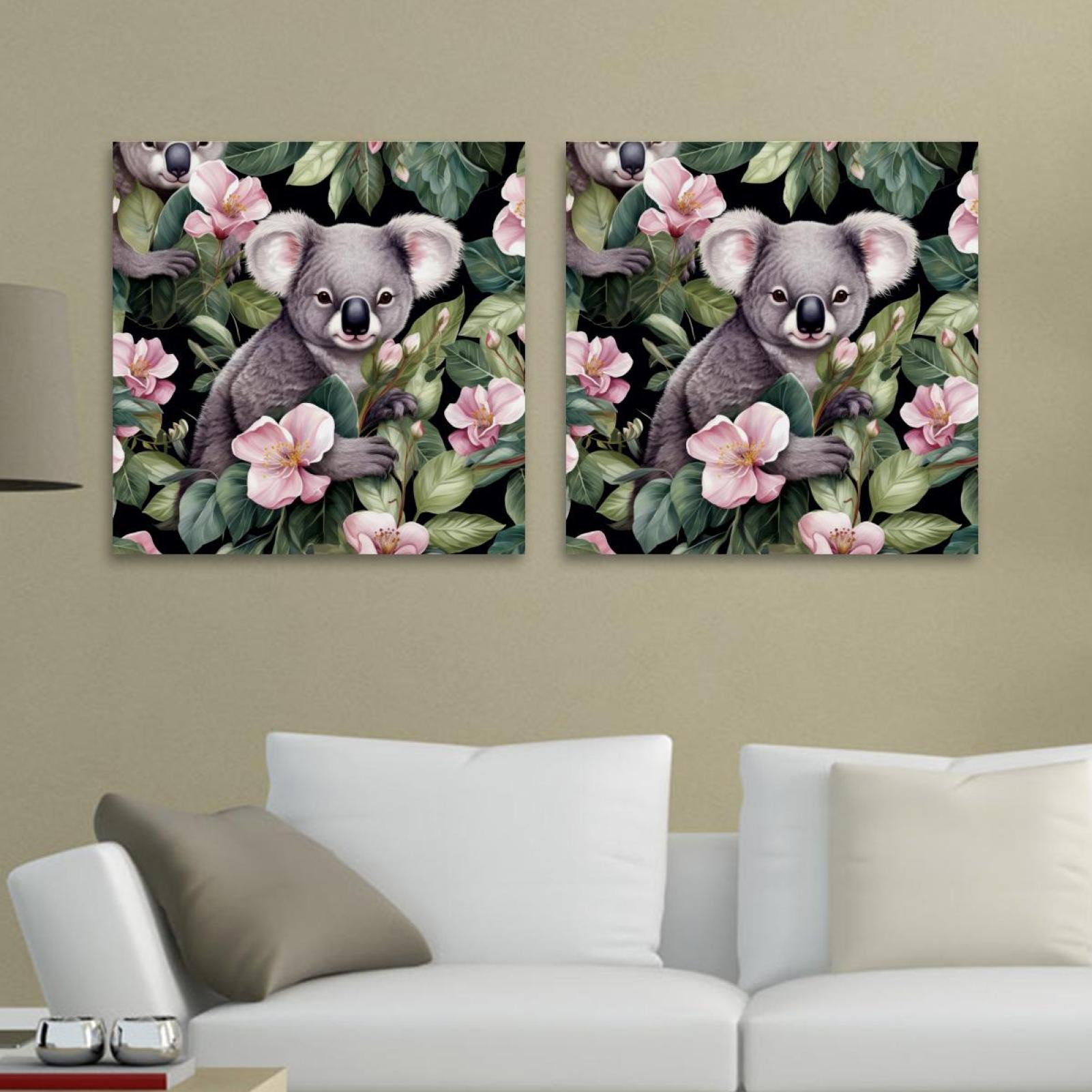 OWNSERIES Koala Pattern 2PC Canvas Wall Art Paintings for Living Room ...
