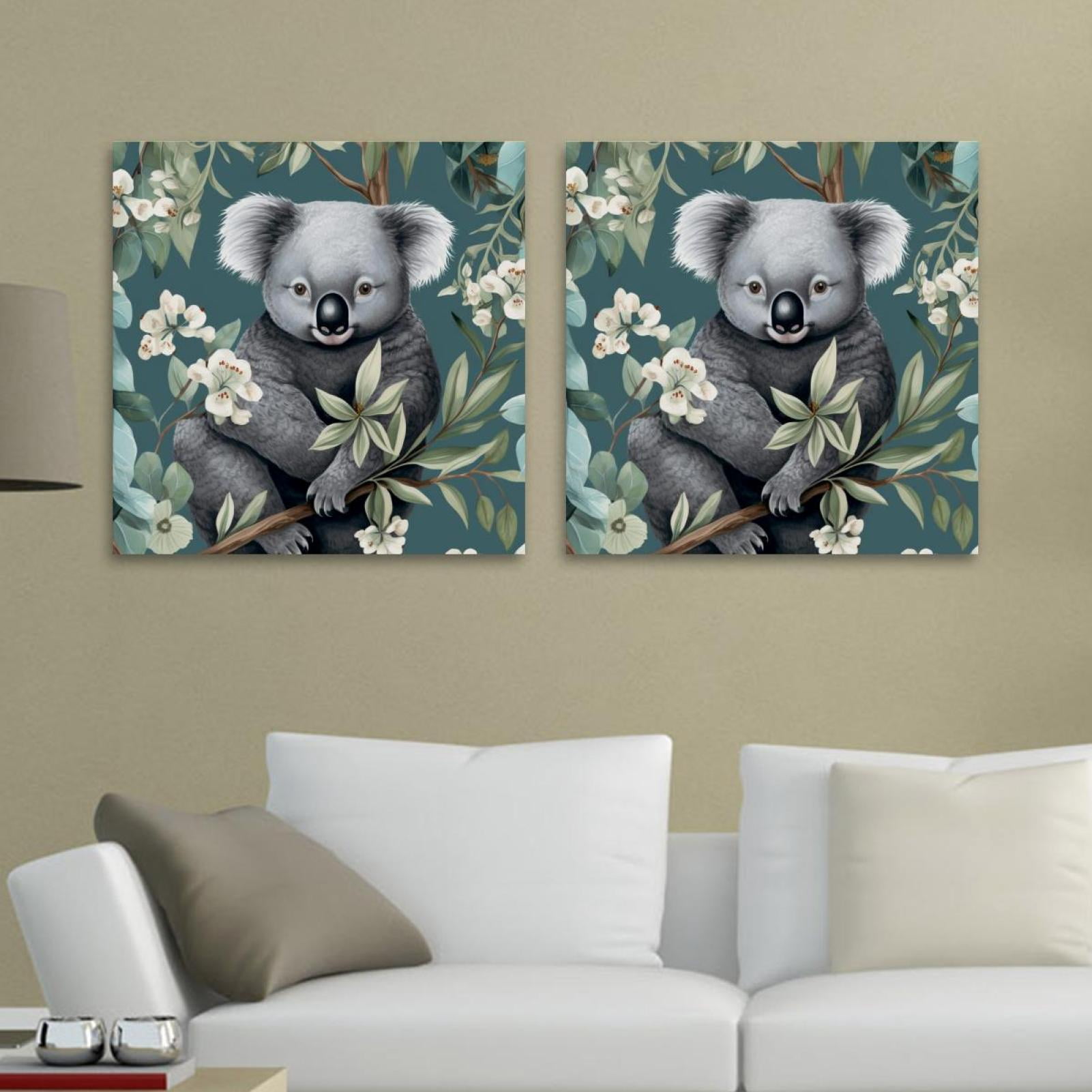 OWNSERIES Koala Pattern 2PC Canvas Wall Art Paintings for Living Room ...