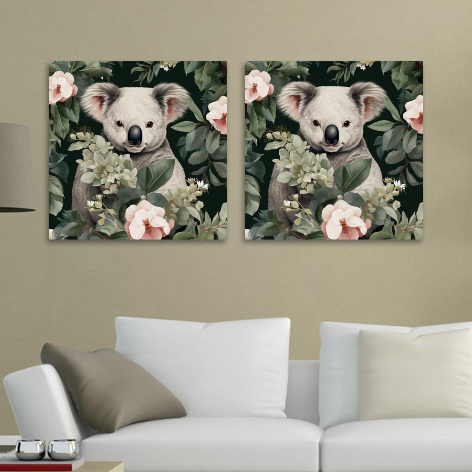 OWNSERIES Koala Pattern 2PC Canvas Wall Art Paintings for Living Room ...