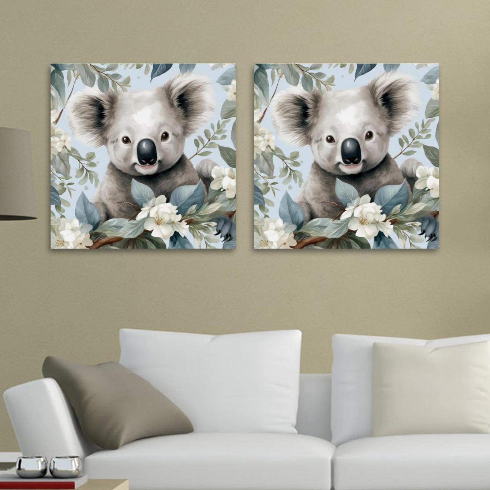 OWNSERIES Koala Pattern 2PC Canvas Wall Art Paintings for Living Room ...