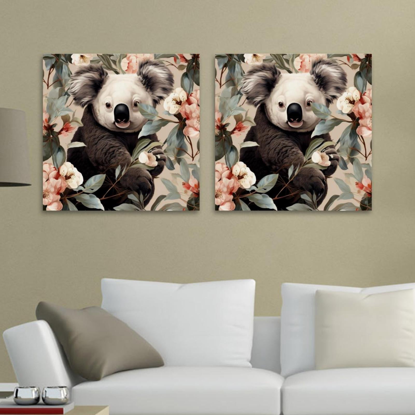 OWNSERIES Koala Pattern 2PC Canvas Wall Art Paintings for Living Room ...
