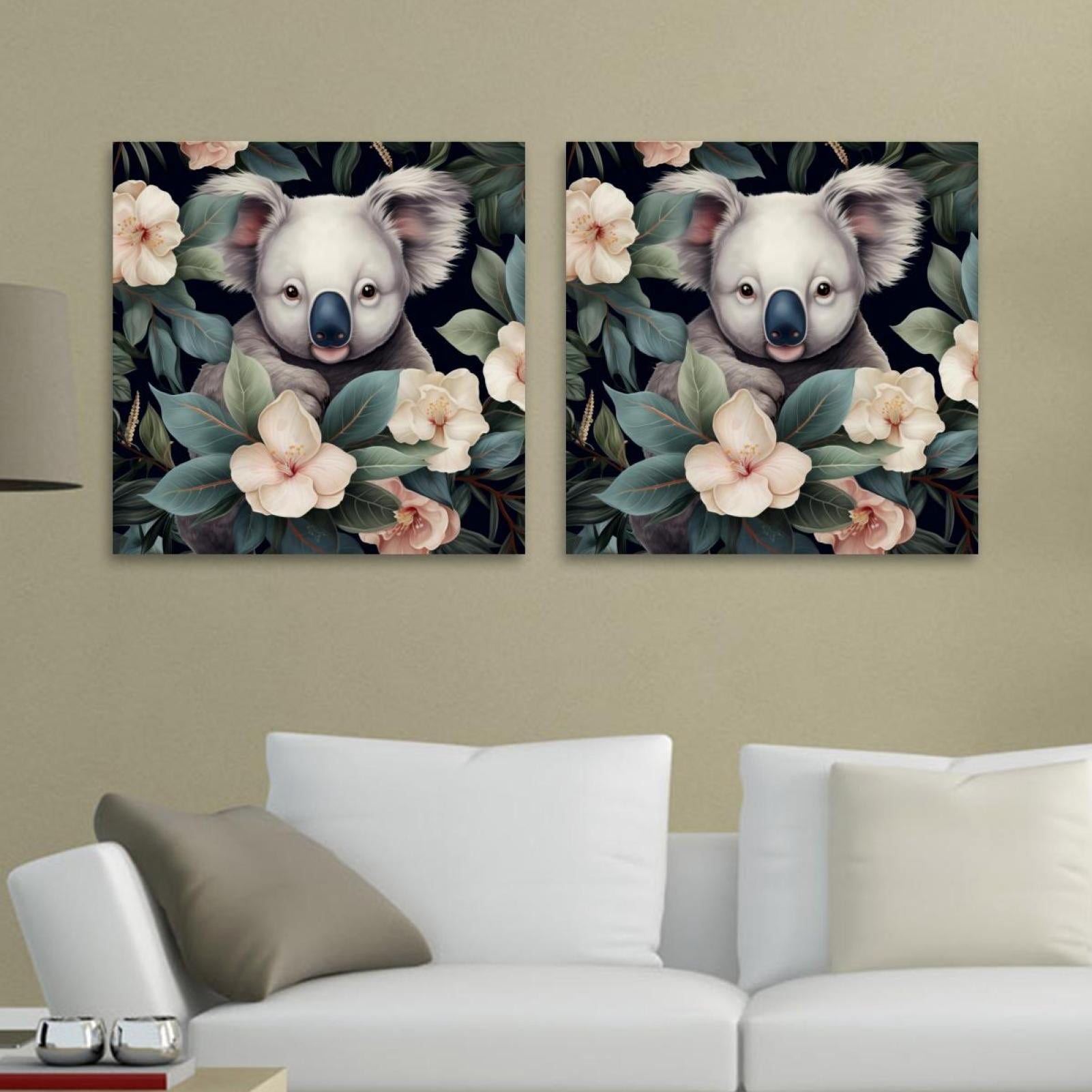 OWNSERIES Koala Pattern 2PC Canvas Wall Art Paintings for Living Room ...