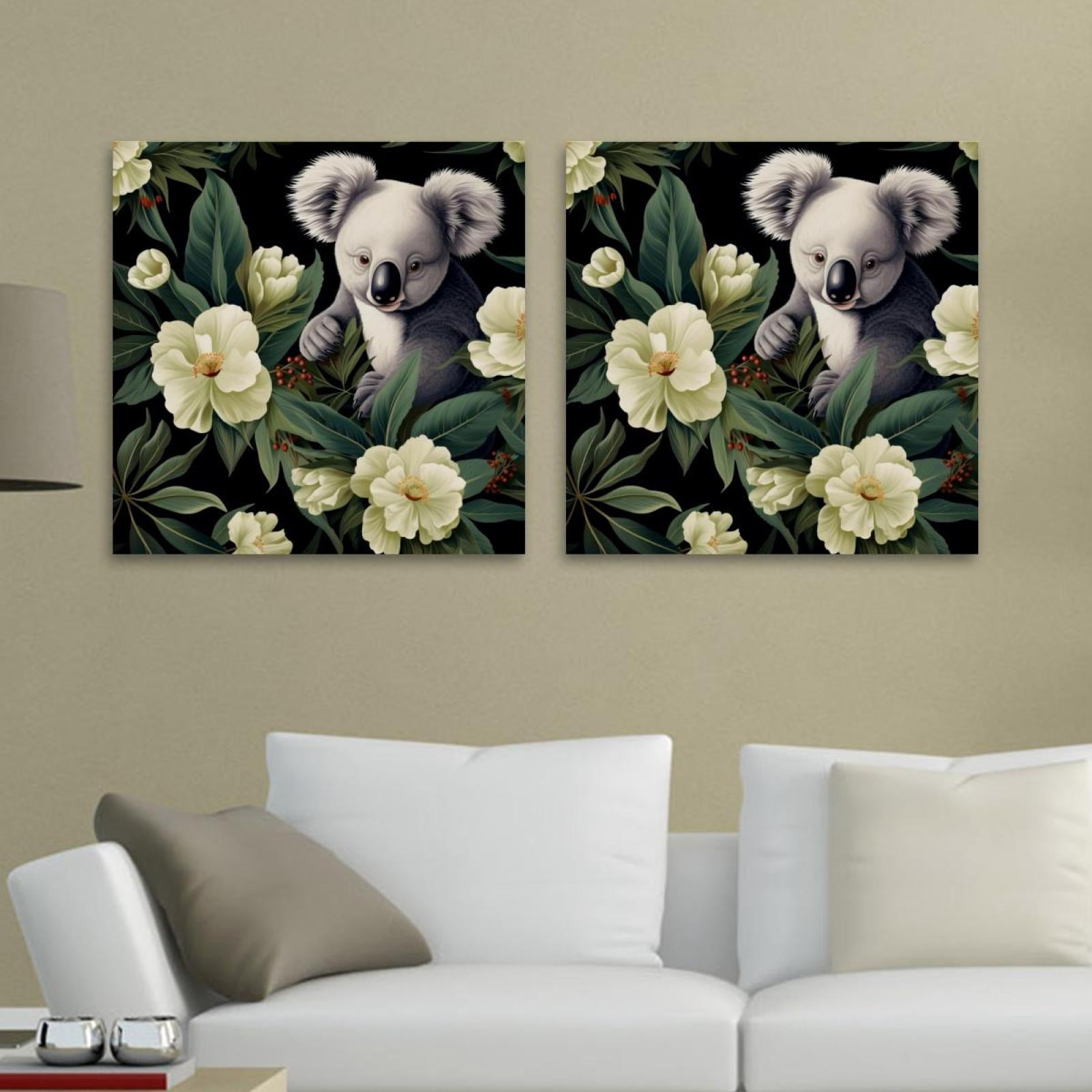 OWNSERIES Koala Pattern 2PC Canvas Wall Art Paintings for Living Room ...