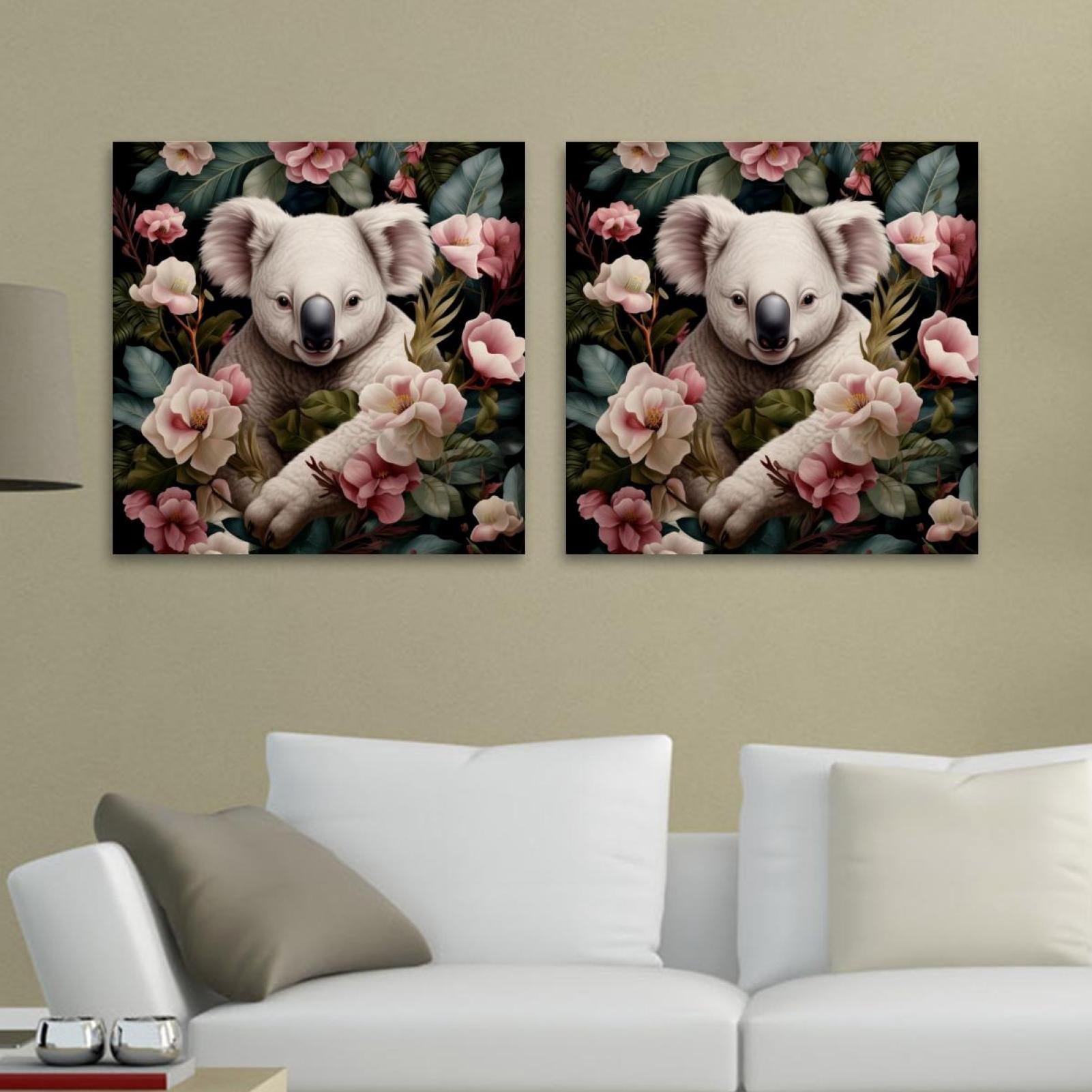 OWNSERIES Koala Pattern 2PC Canvas Wall Art Paintings for Living Room ...