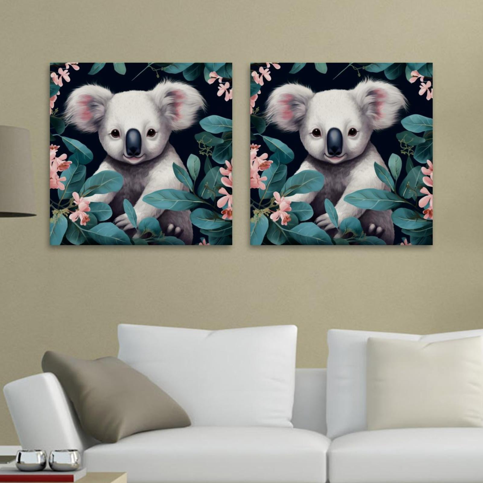 OWNSERIES Koala Pattern 2PC Canvas Wall Art Paintings for Living Room ...