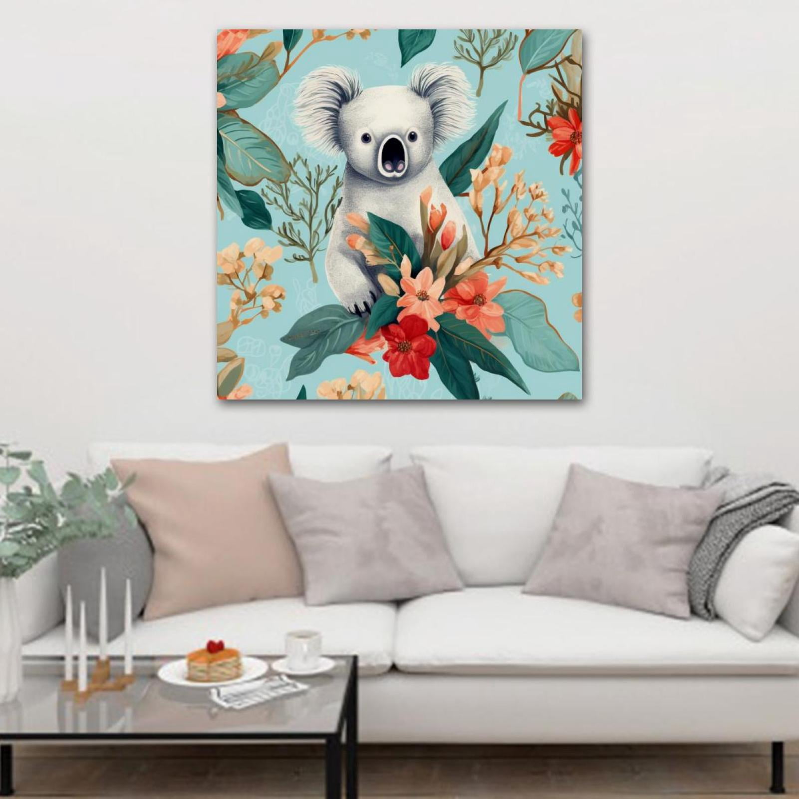 OWNSERIES Koala Pattern Canvas Wall Art Paintings for Living Room ...