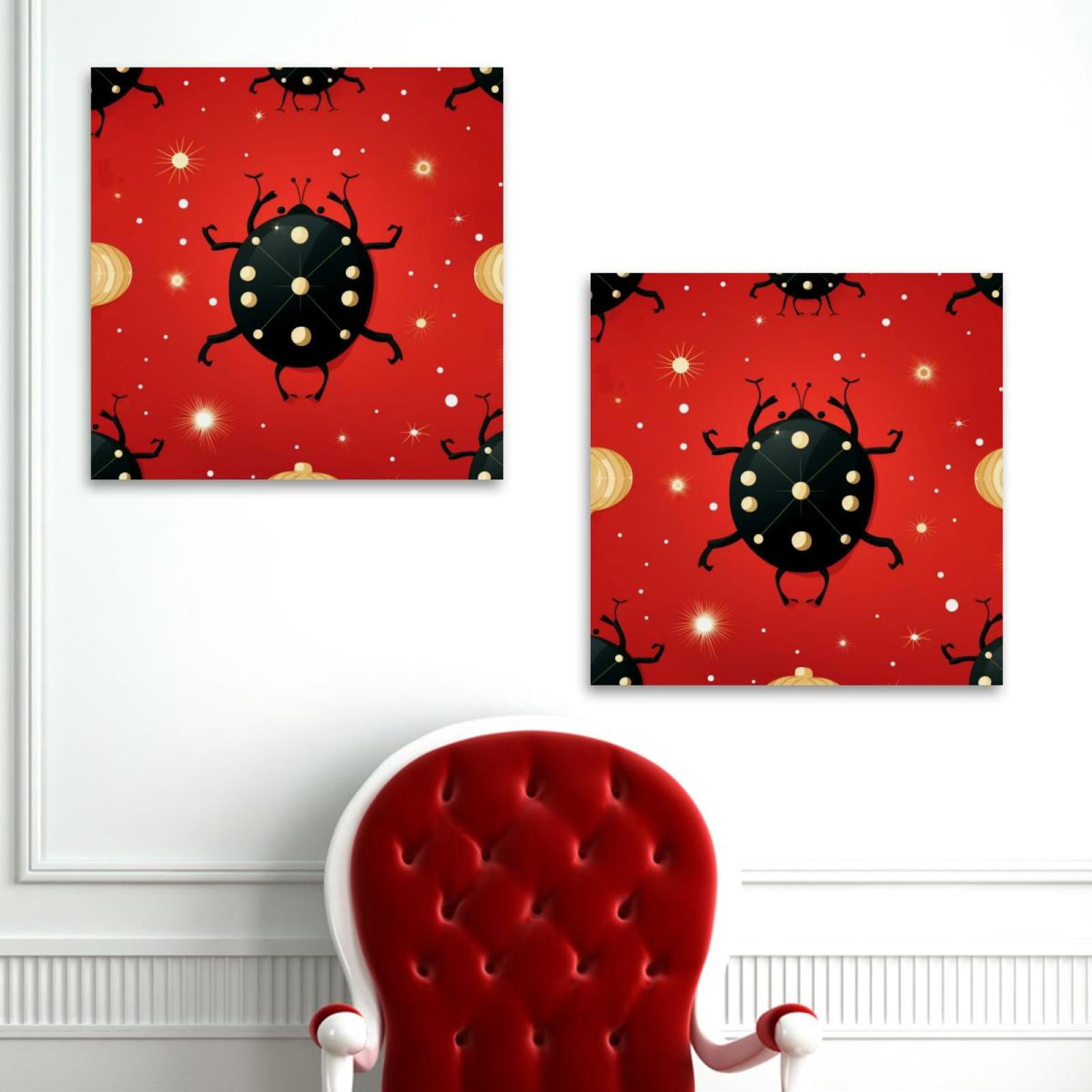 OWNSERIES Ladybug Pattern 2PC Canvas Wall Art Paintings for Living Room ...