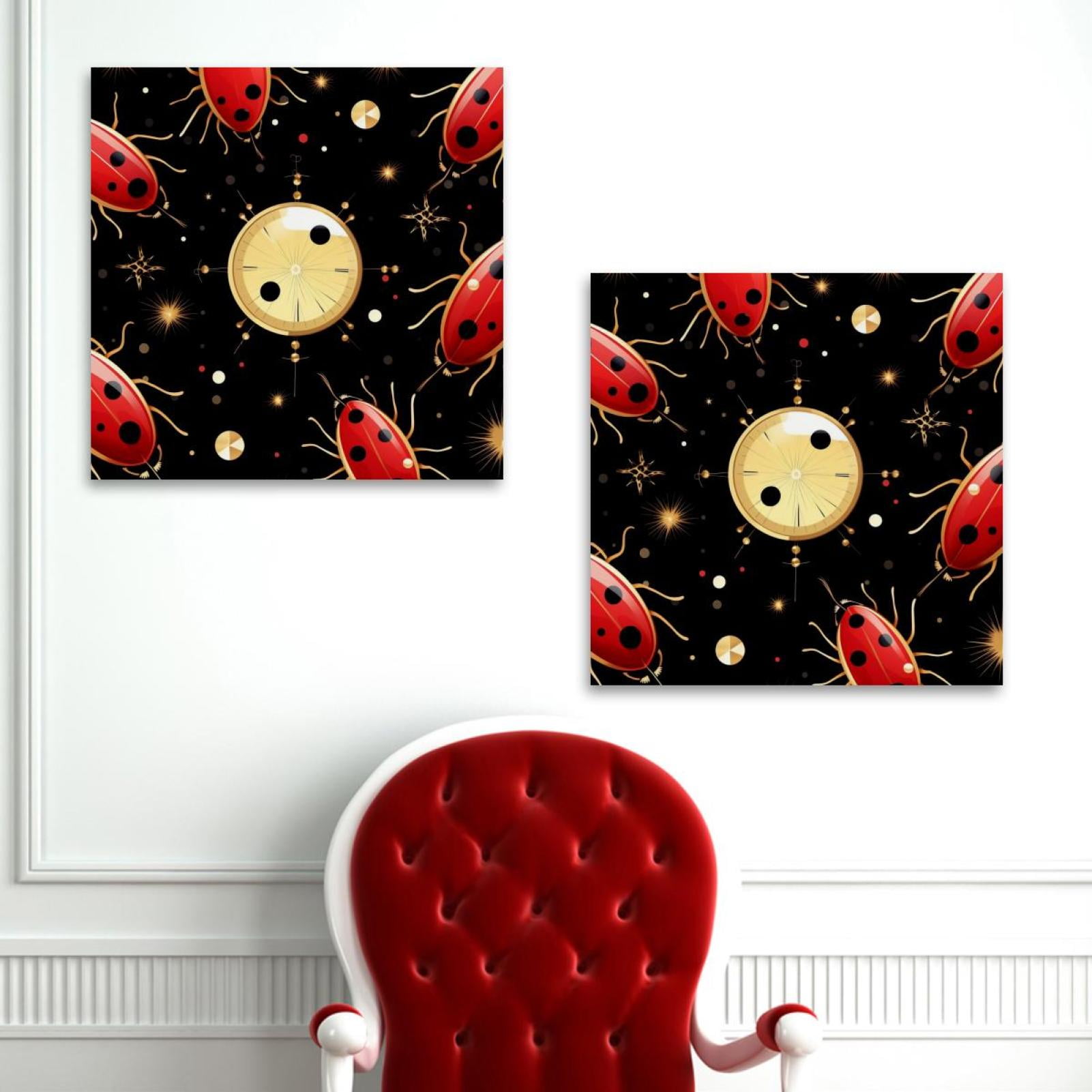 OWNSERIES Ladybug Pattern 2PC Canvas Wall Art Paintings for Living Room ...