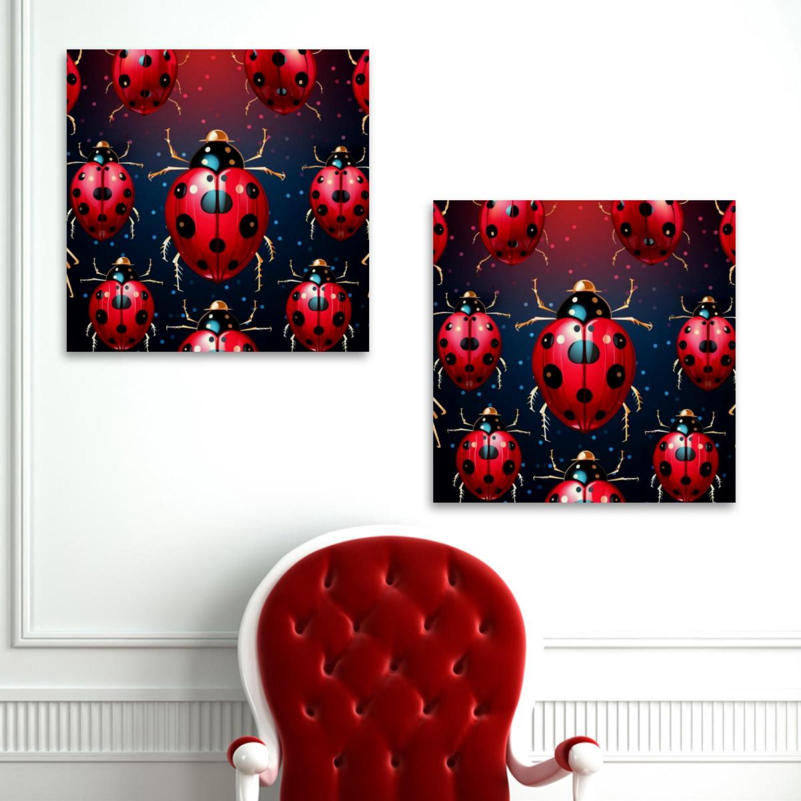 OWNSERIES Ladybug Pattern 2PC Canvas Wall Art Paintings for Living Room ...