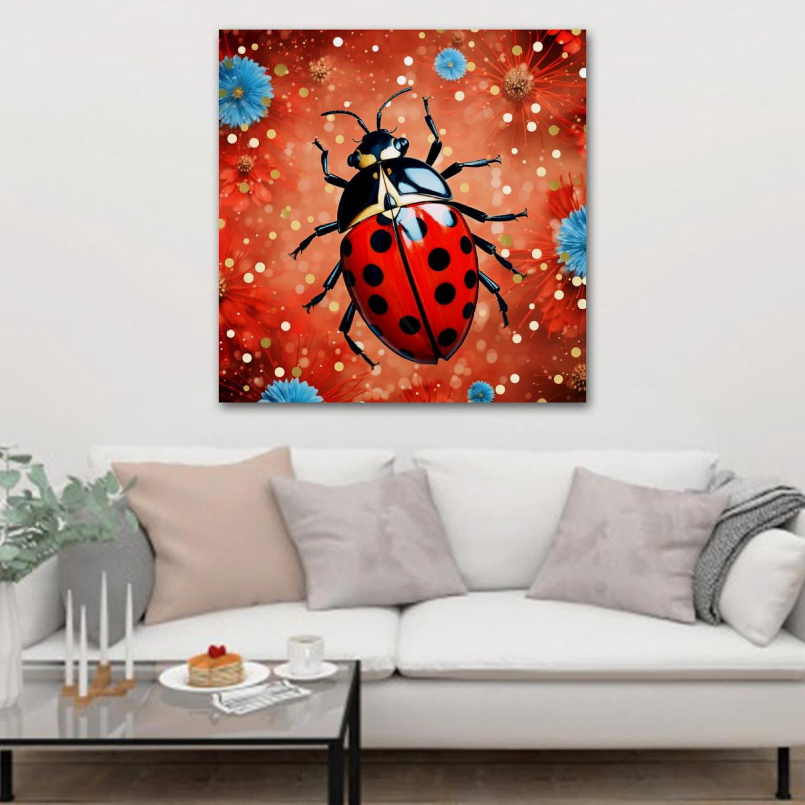 OWNSERIES Ladybug Pattern Canvas Wall Art Paintings for Living Room ...