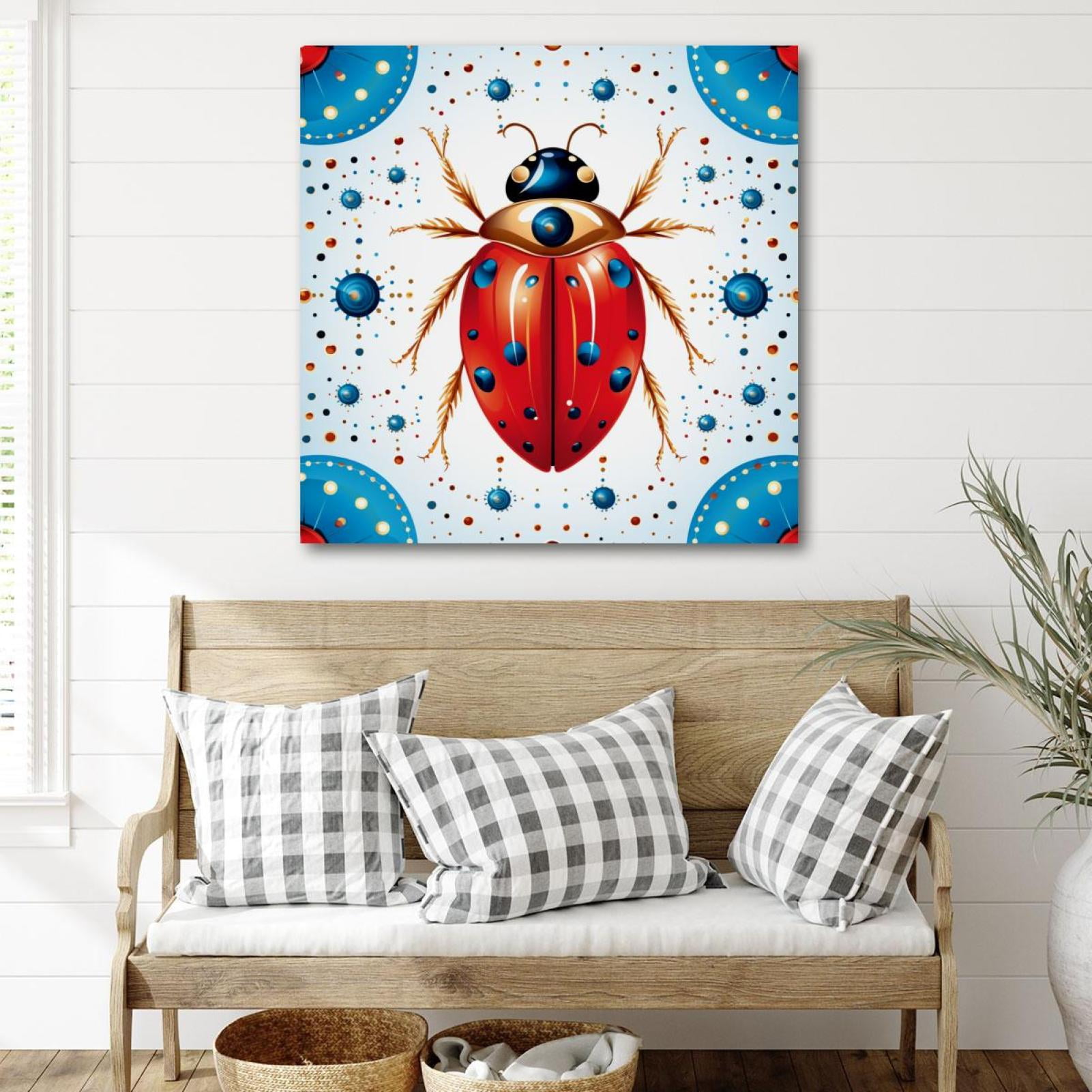 OWNSERIES Ladybug Pattern Canvas Wall Art Paintings for Living Room ...