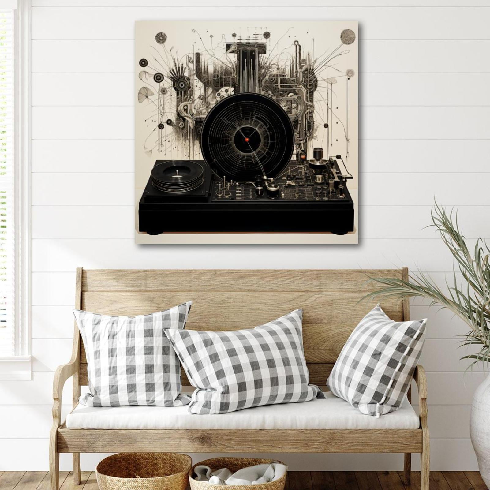 OWNSERIES a Large Black Square Symbol Pattern Canvas Wall Art Paintings ...
