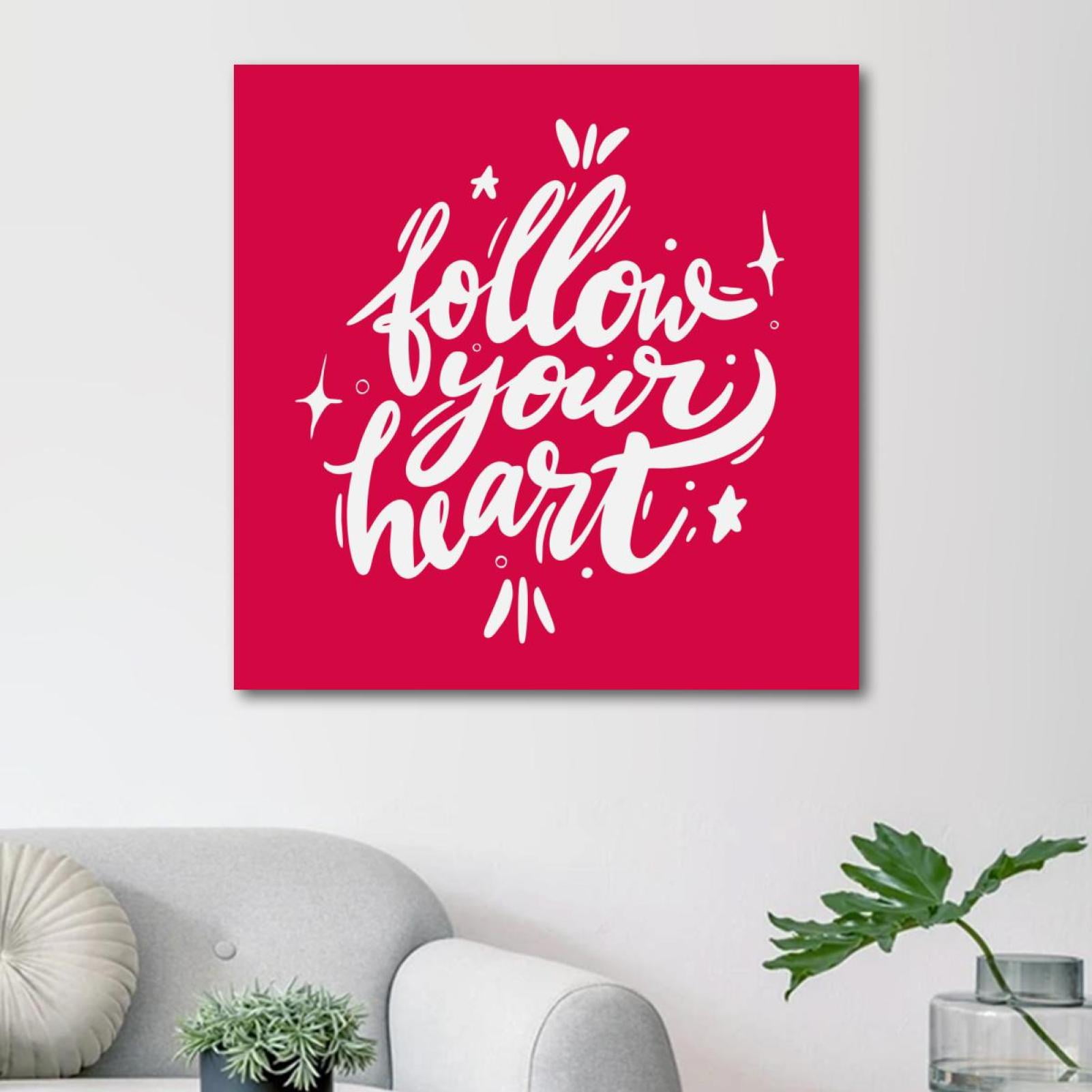 OWNSERIES Lettering Inspirational Pink Pattern Canvas Wall Art ...