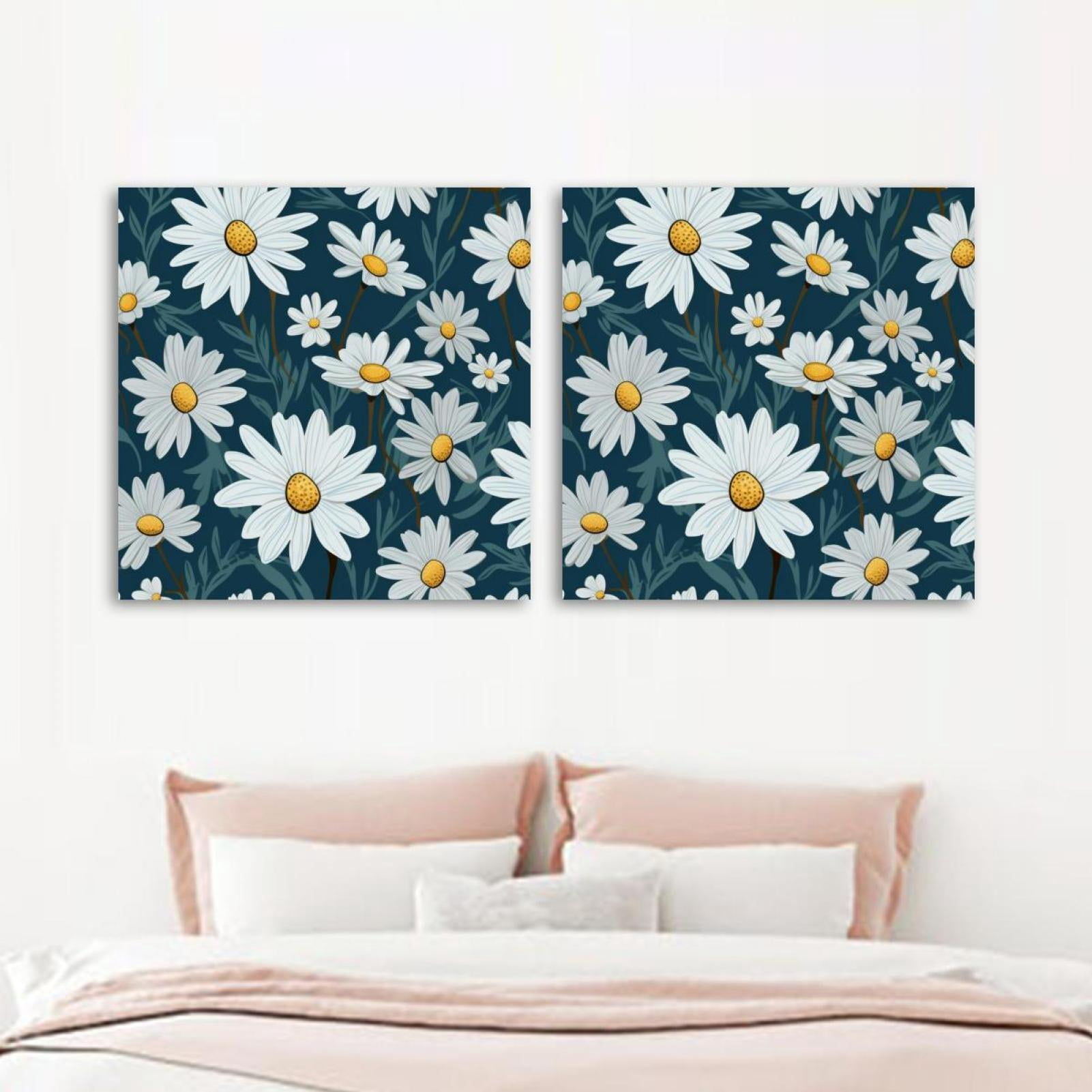 OWNSERIES Little Daisy Pattern 2PC Canvas Wall Art Paintings for Living ...