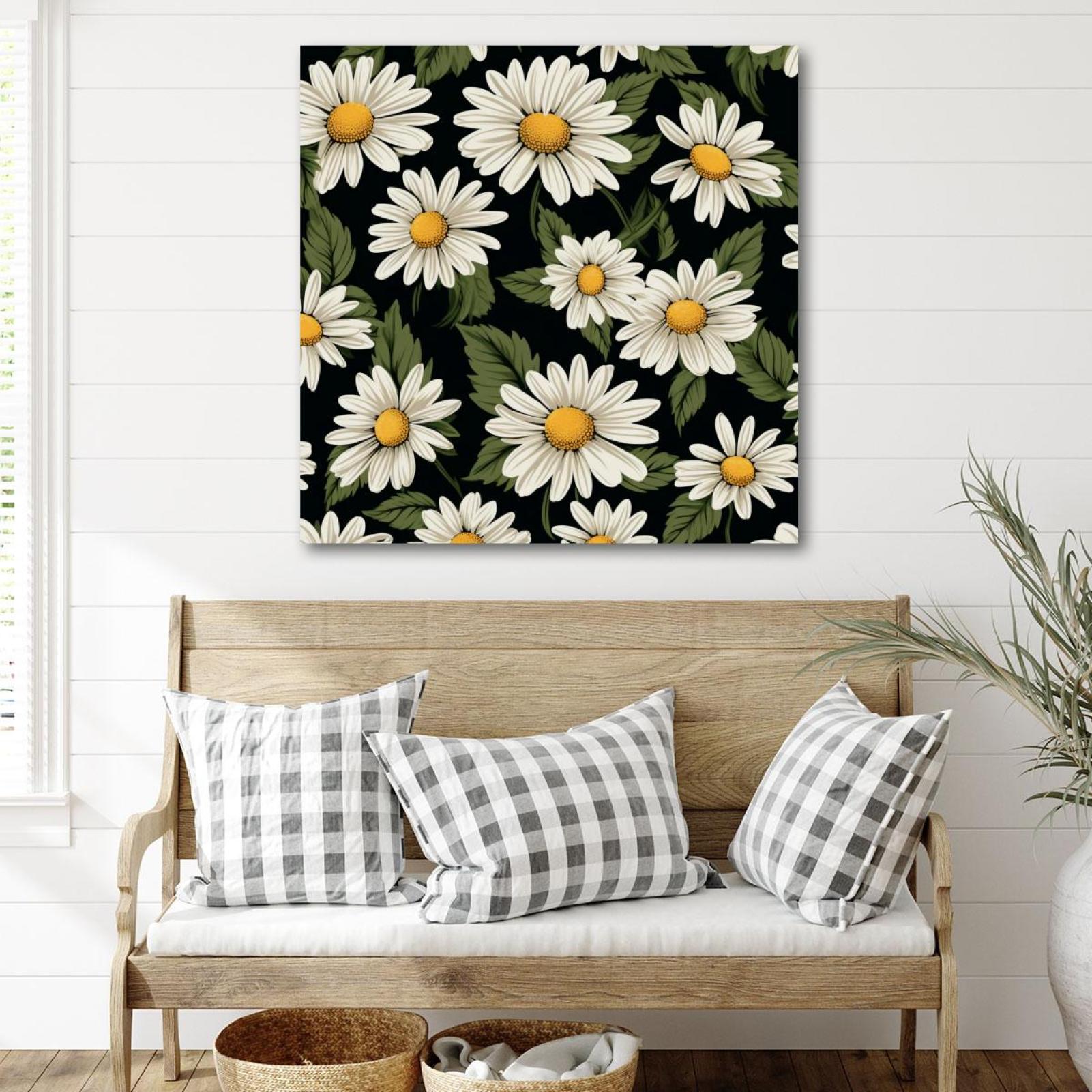 OWNSERIES Little Daisy Pattern Canvas Wall Art Paintings for Living ...