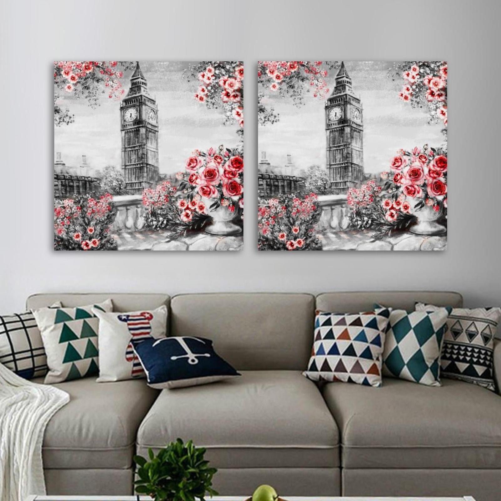 OWNSERIES London Big Ben Pattern 2PC Canvas Wall Art Paintings for ...