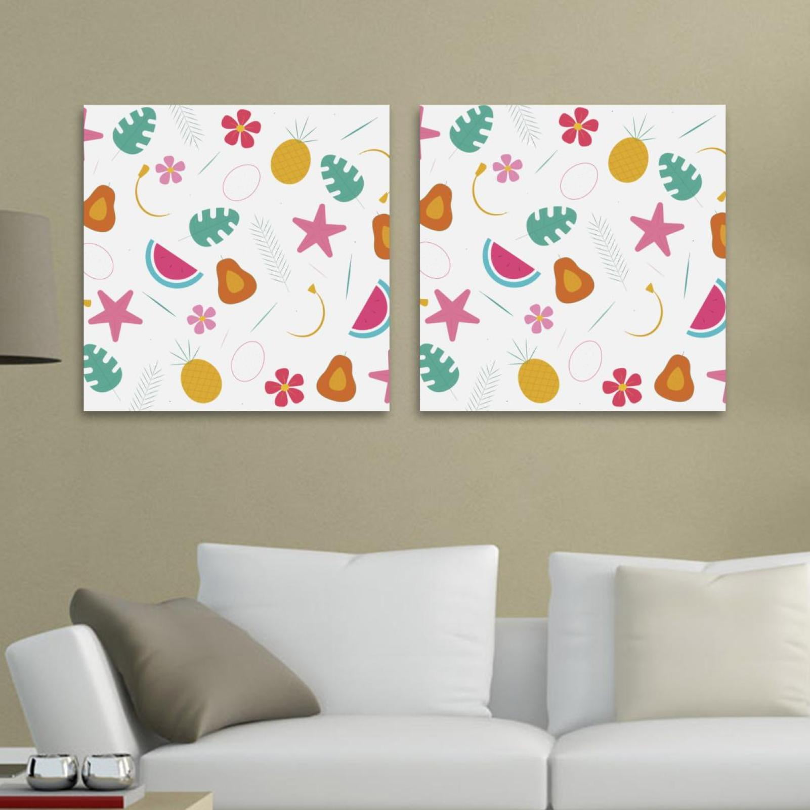 OWNSERIES Lovely Tropical Summer Pattern-01 Pattern 2PC Canvas Wall Art ...