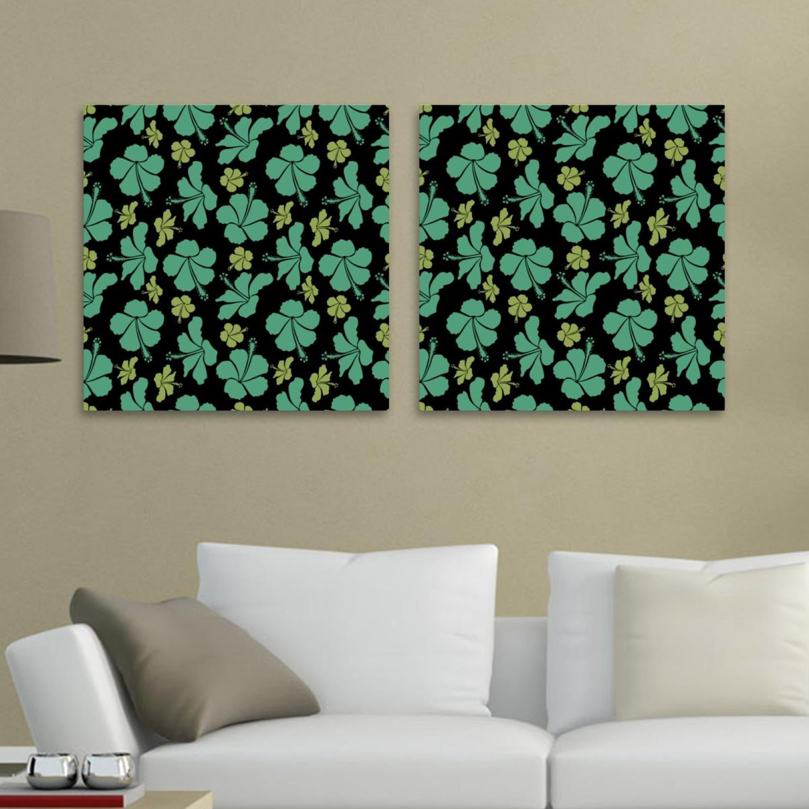 OWNSERIES Lucky Four Leaf Clover Pattern 2PC Canvas Wall Art Paintings ...