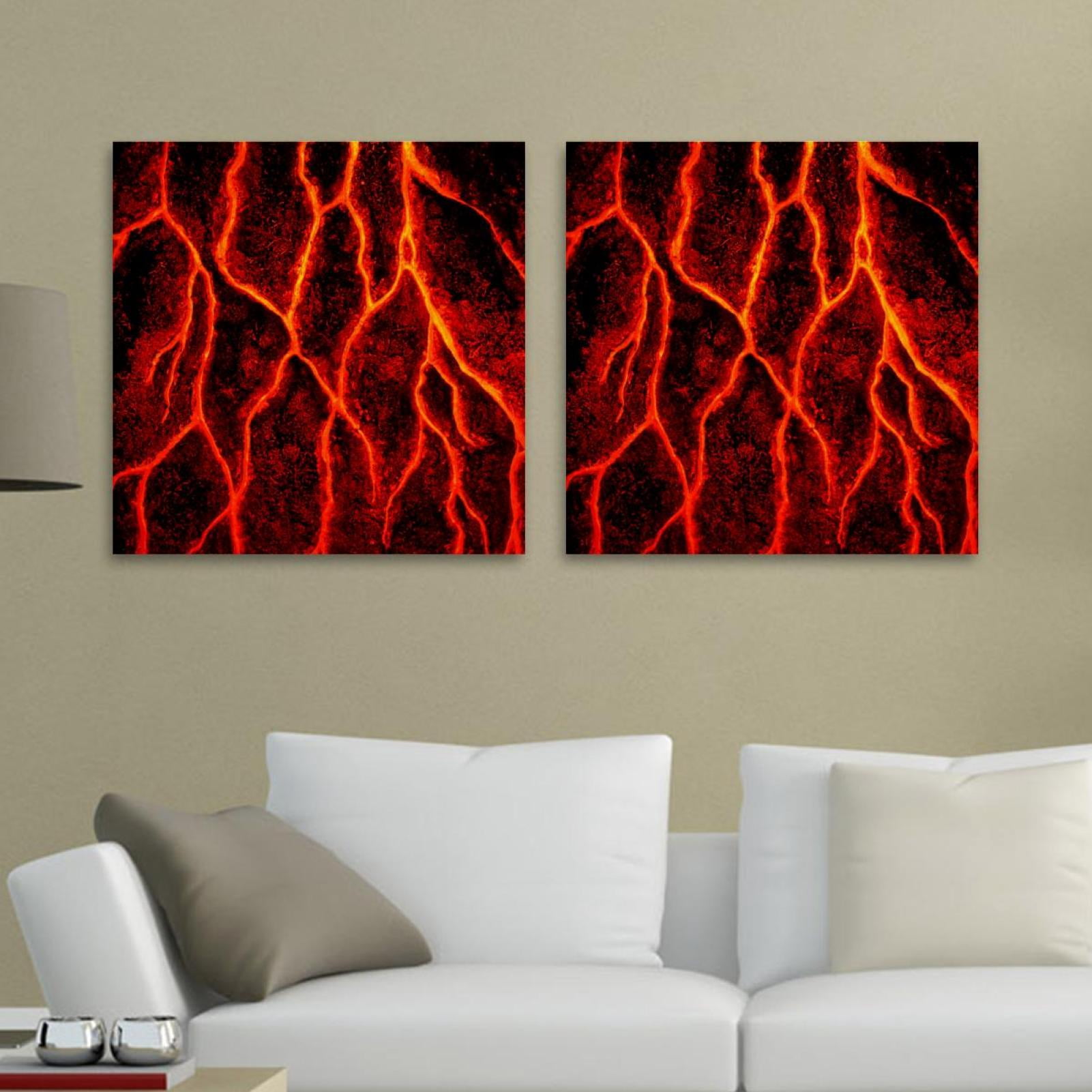 OWNSERIES Magma Lava Pattern 2PC Canvas Wall Art Paintings for Living ...