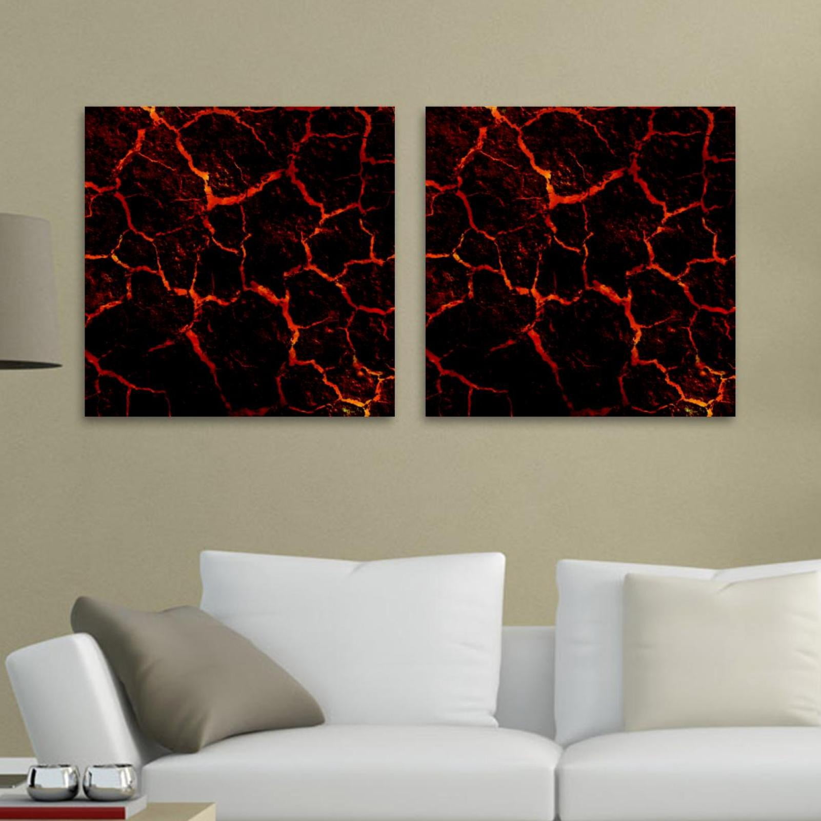 OWNSERIES Magma Lava Pattern 2PC Canvas Wall Art Paintings for Living ...