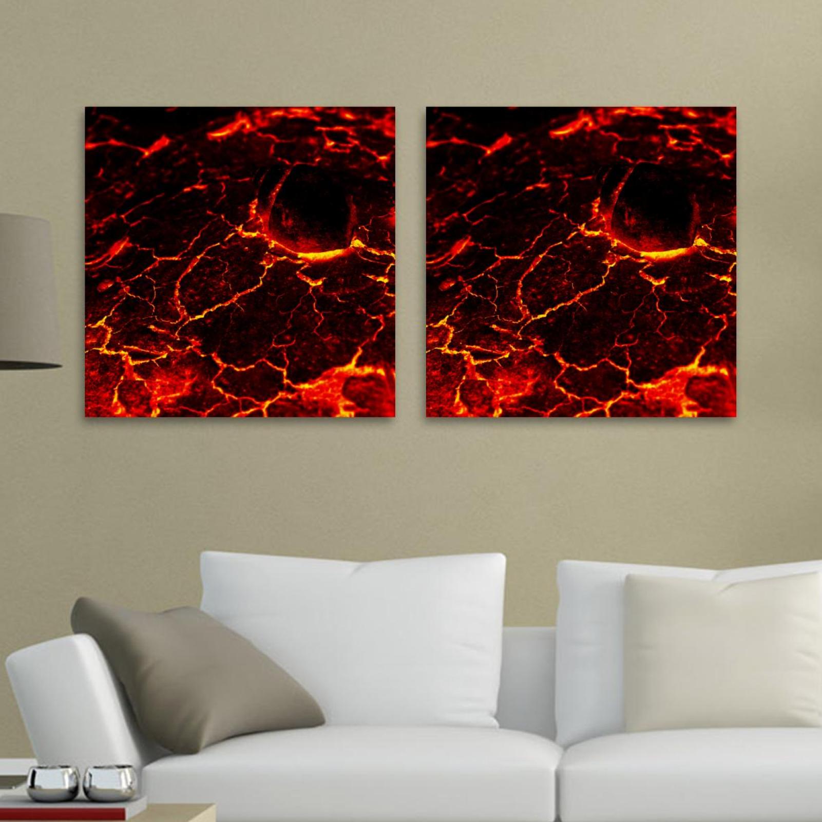 OWNSERIES Magma Lava Pattern 2PC Canvas Wall Art Paintings for Living ...