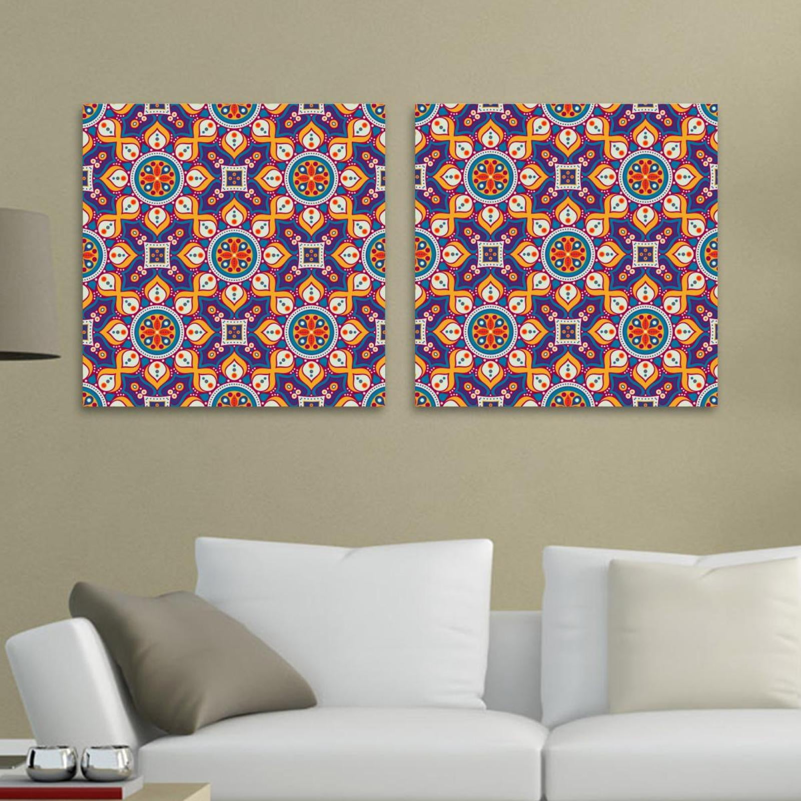OWNSERIES Mandala Seamless Pattern 2PC Canvas Wall Art Paintings for ...
