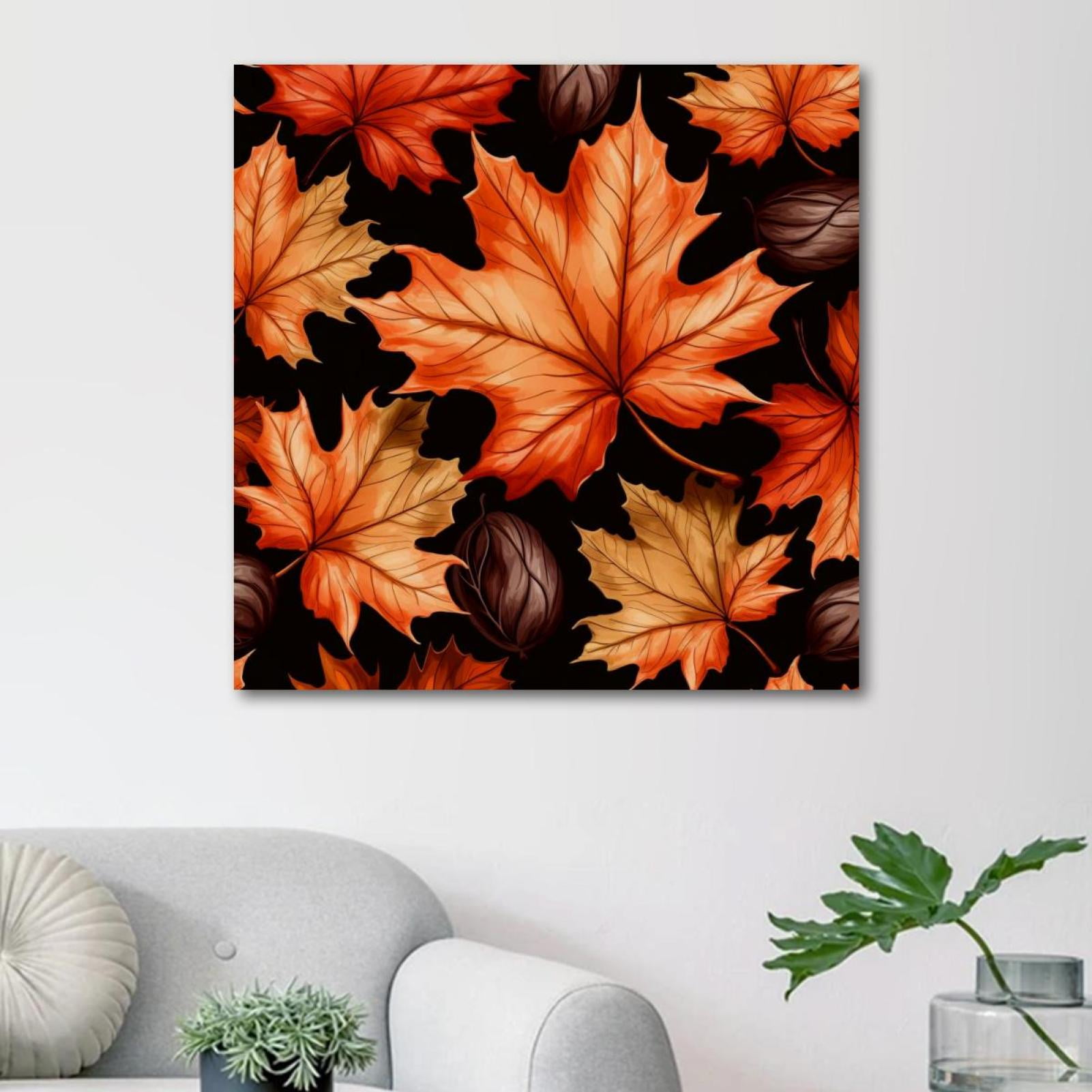 OWNSERIES Maple leaves Pattern Canvas Wall Art Paintings for Living ...
