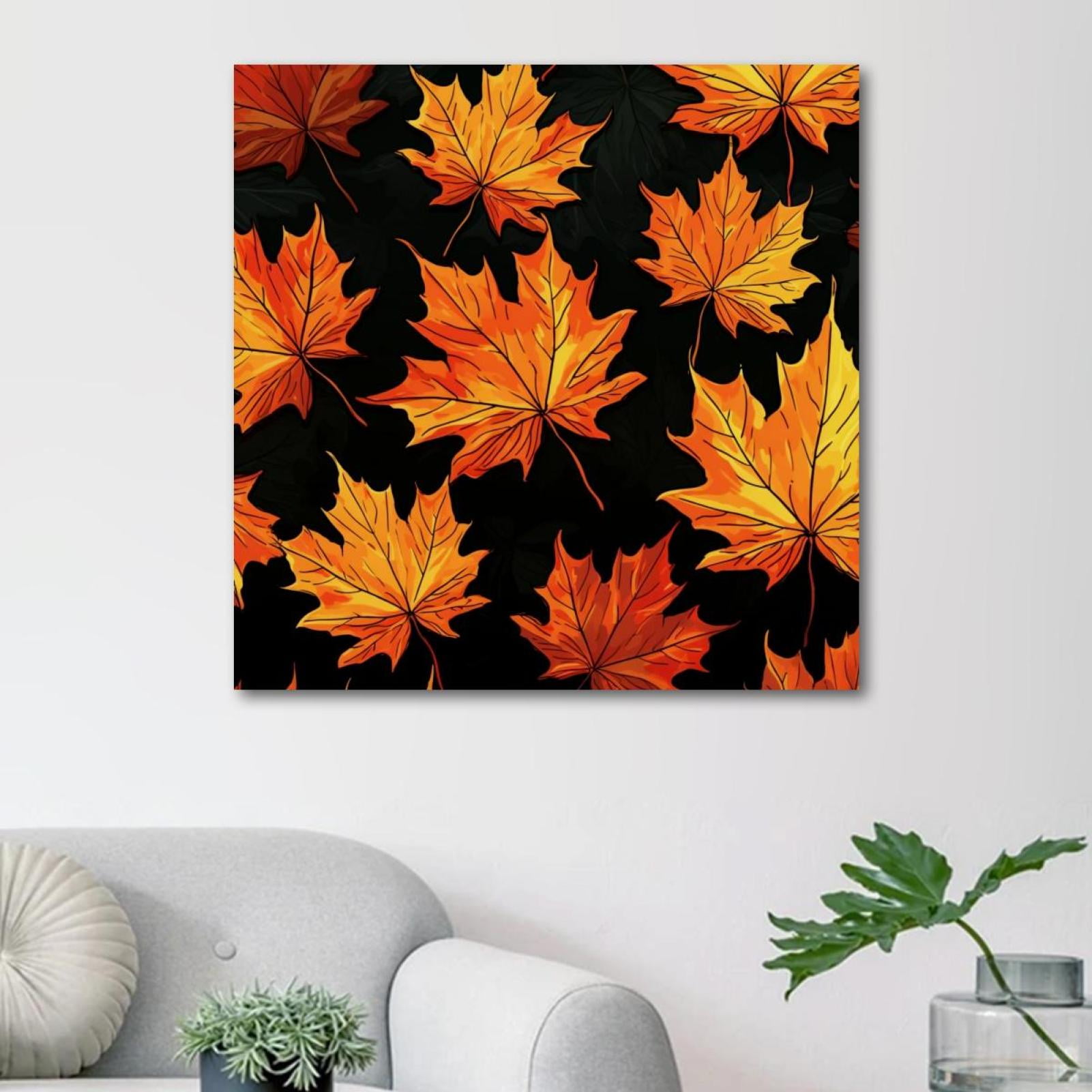 OWNSERIES Maple leaves Pattern Canvas Wall Art Paintings for Living ...