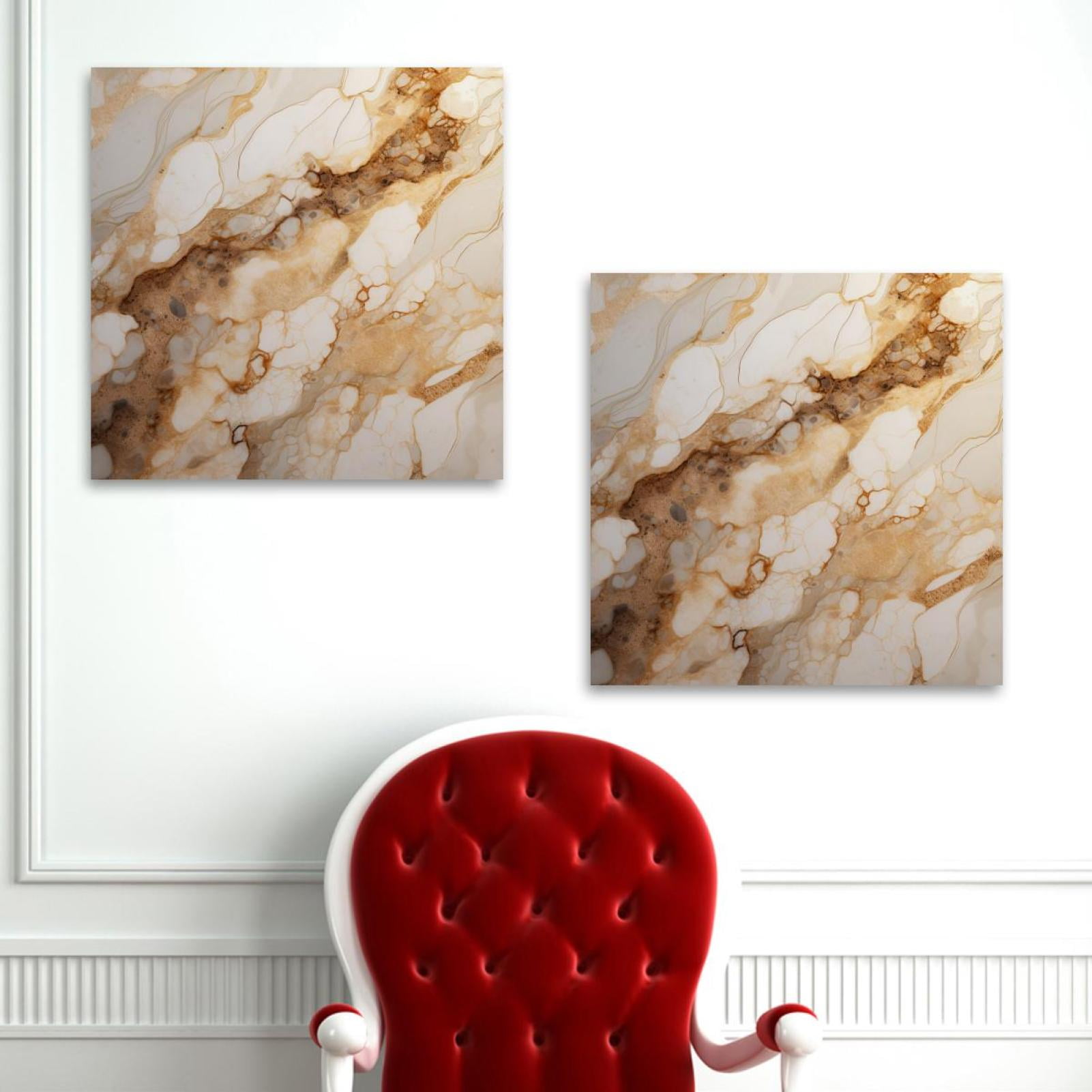 OWNSERIES Marble Pattern 2PC Canvas Wall Art Paintings for Living Room ...